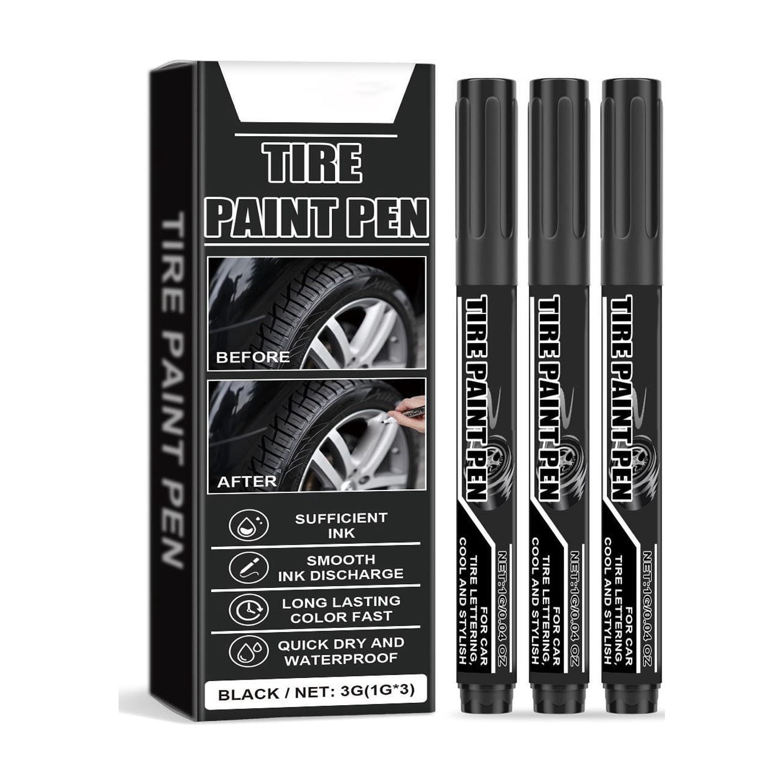 Car Tire Paint Pens, Multi-Color Coloring Long-Lasting Waterproof Oil ...