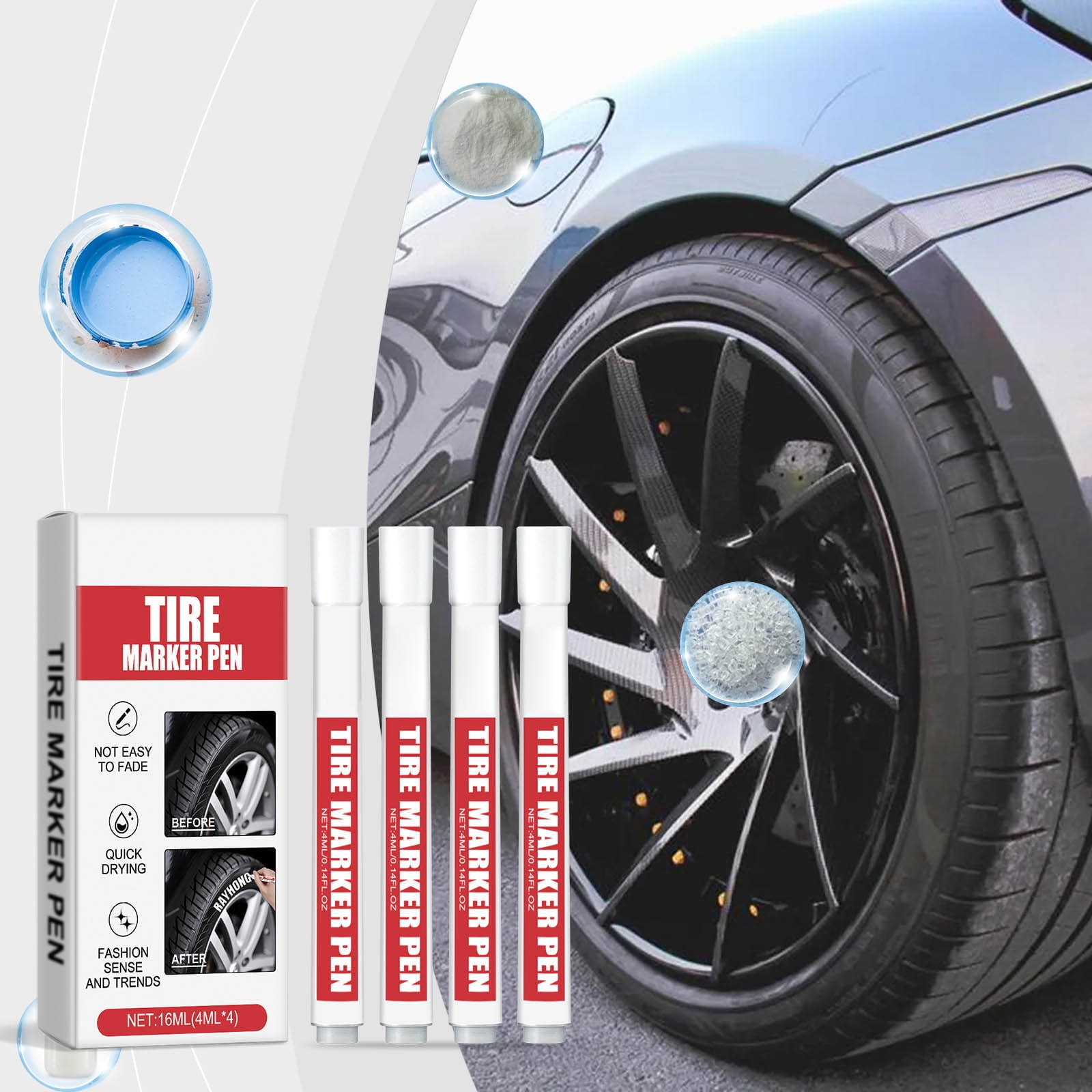 Car Tire Paint Pens, Multi-color Markers, Long-lasting Oil-based, 16ml ...