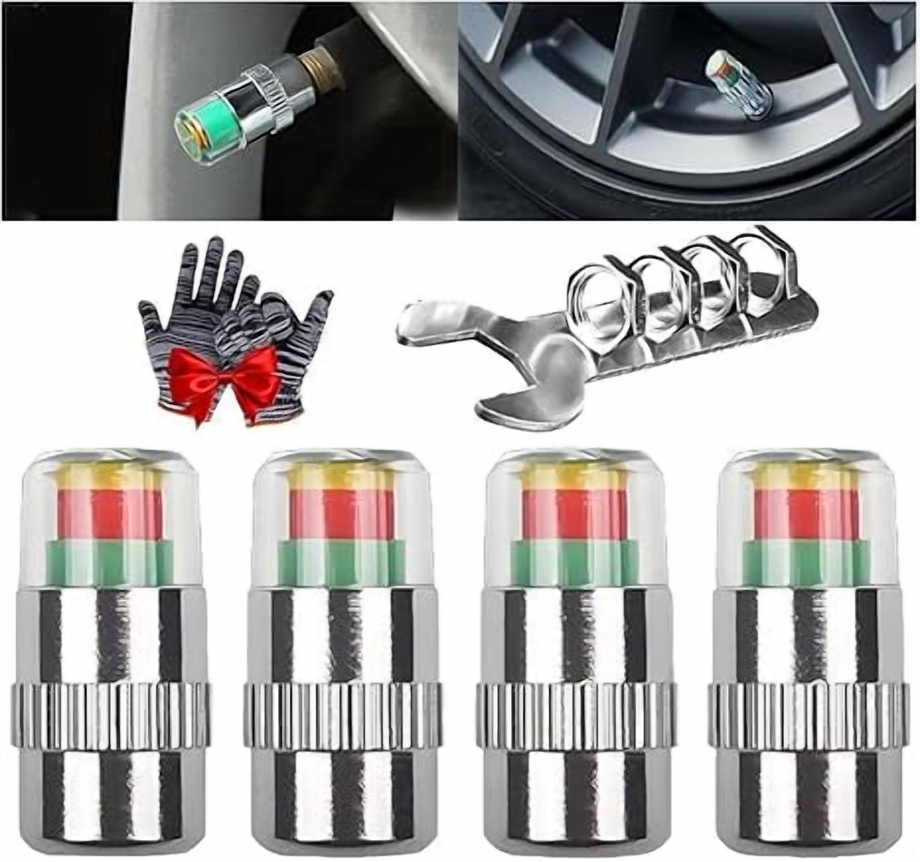 Car Tire Pressure Monitor Valve Stem Caps, 2.4 Bar 36psi Tire Pressures ...