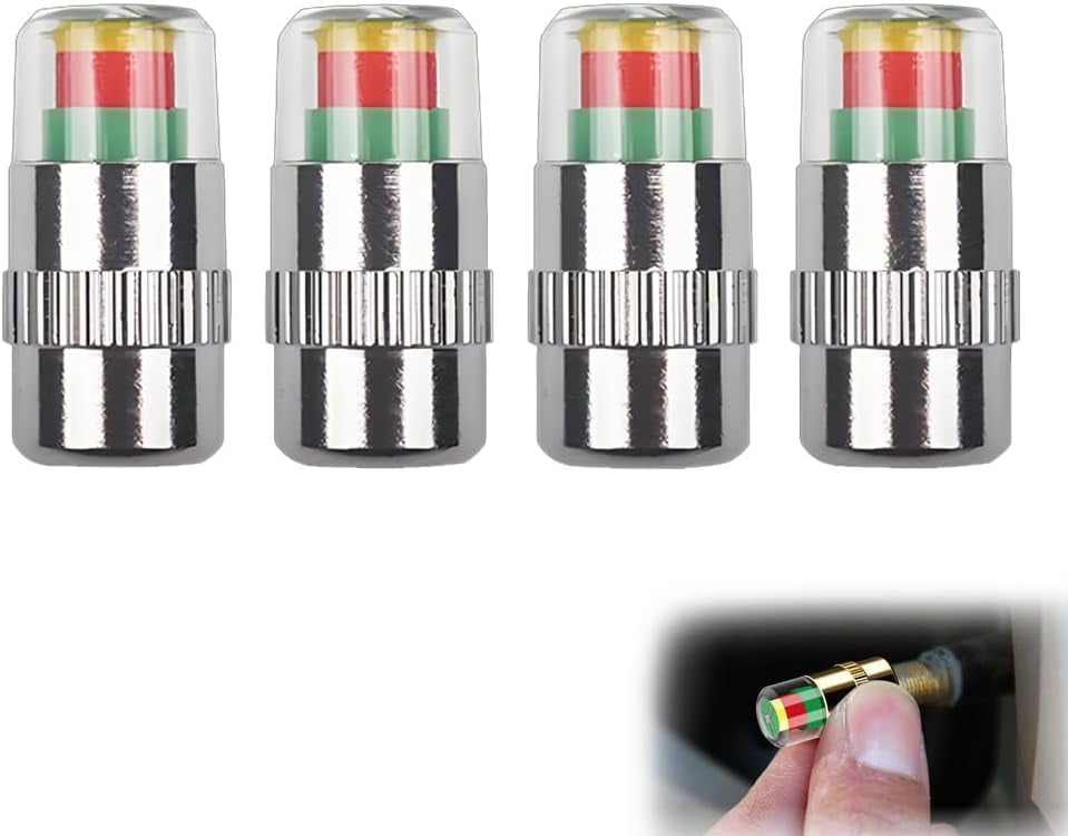 Car Tire Pressure Monitor Valve Stem Caps, 2026 Upgraded 3 Color Eye ...