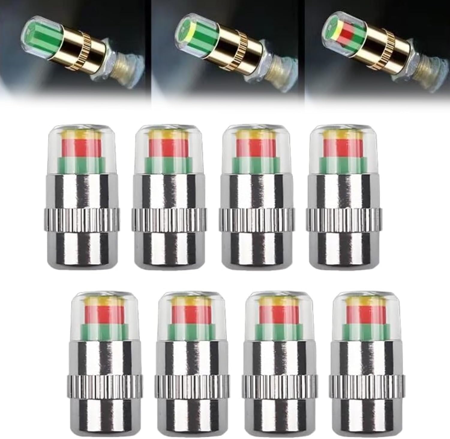 Car Tire Pressure Monitor Valve Stem Caps, Durable Metal Caps with ...