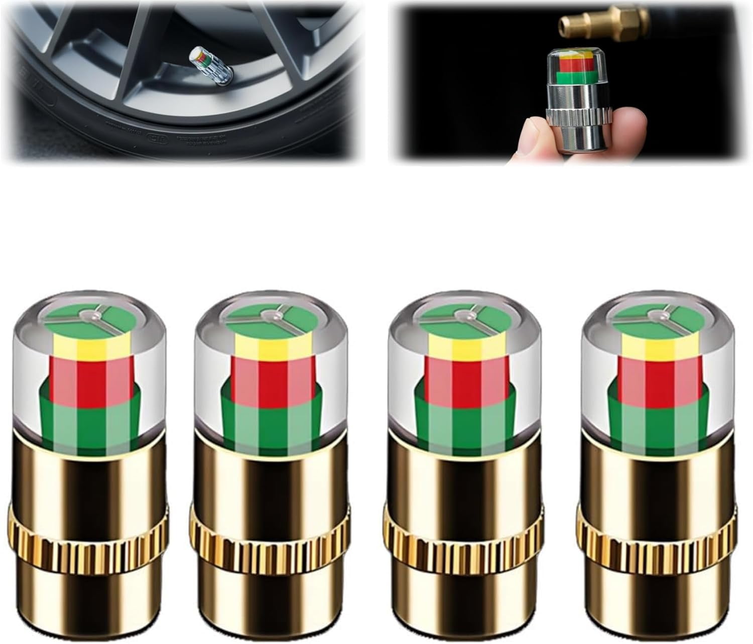 Car Tire Pressure Monitor Valve Stem Caps, Tire Pressure Sensor ...
