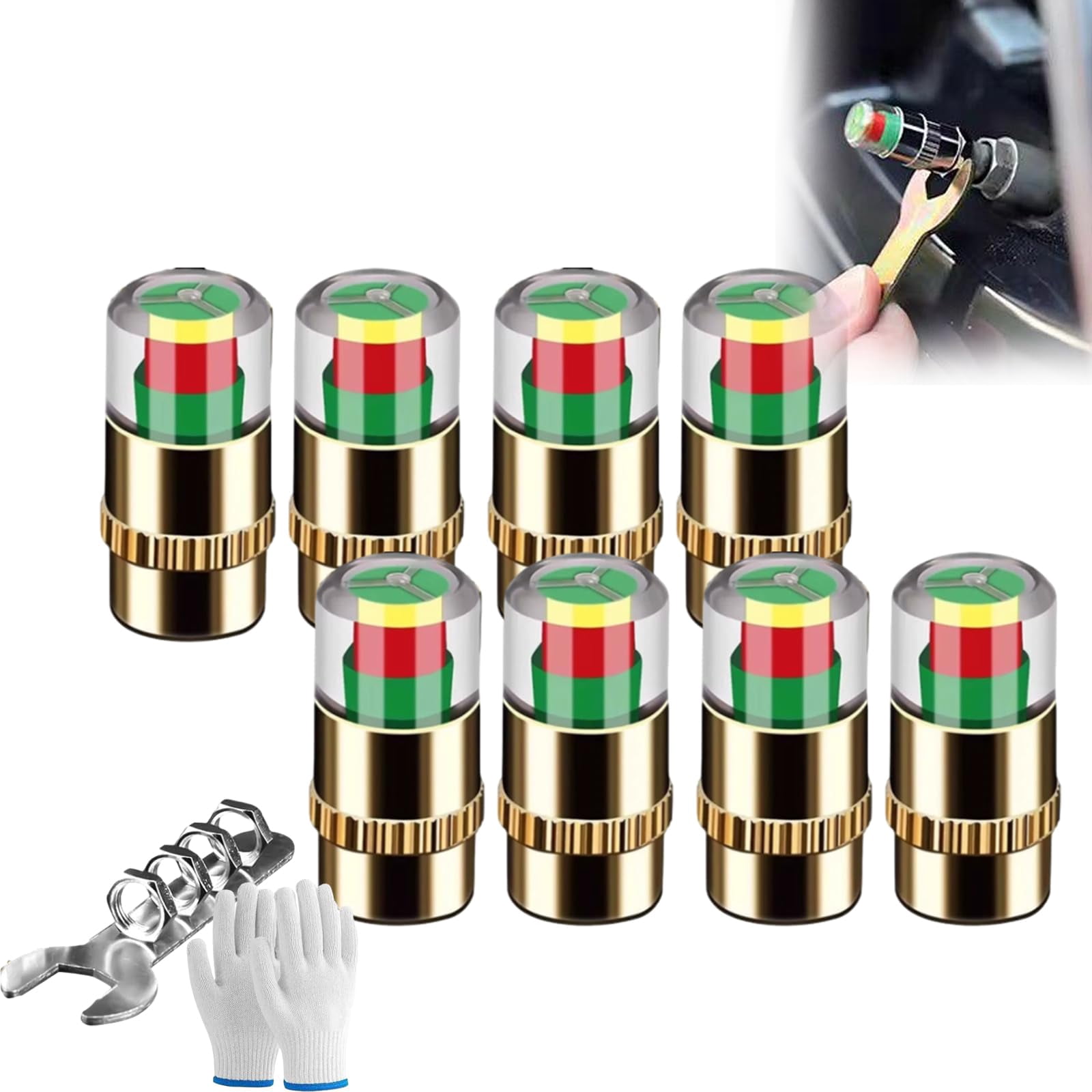 Car Tire Pressure Monitoring Valve Stem Caps | Three-color LED Dynamic ...