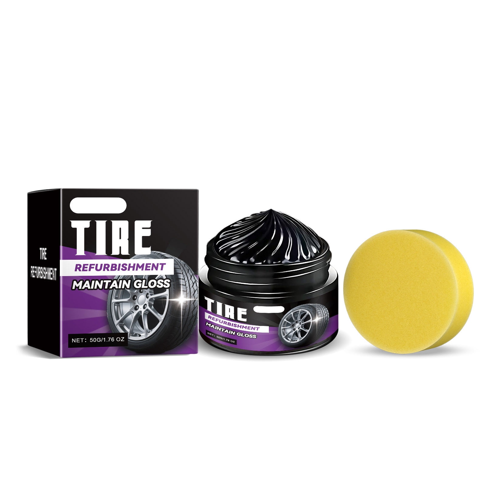 Car Tire Retreading Care Cream With Sponge Applicator Tire Shine ...