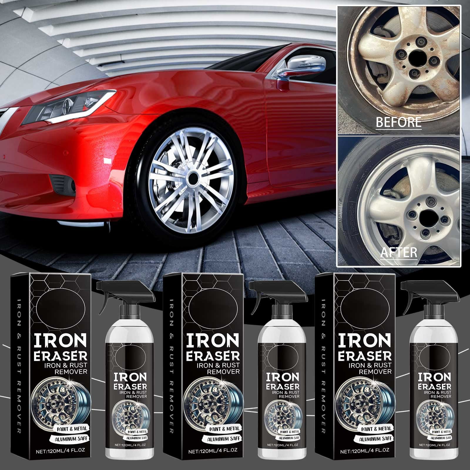 Car Tire Rust Remover Spray | Powerful Oxidation Cleaner | Stain ...