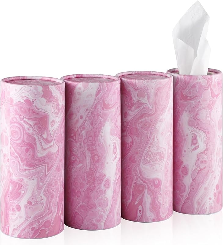 Car Tissue Holder, 4 Pack Car Cup Holder Facial Tissues with Travel ...