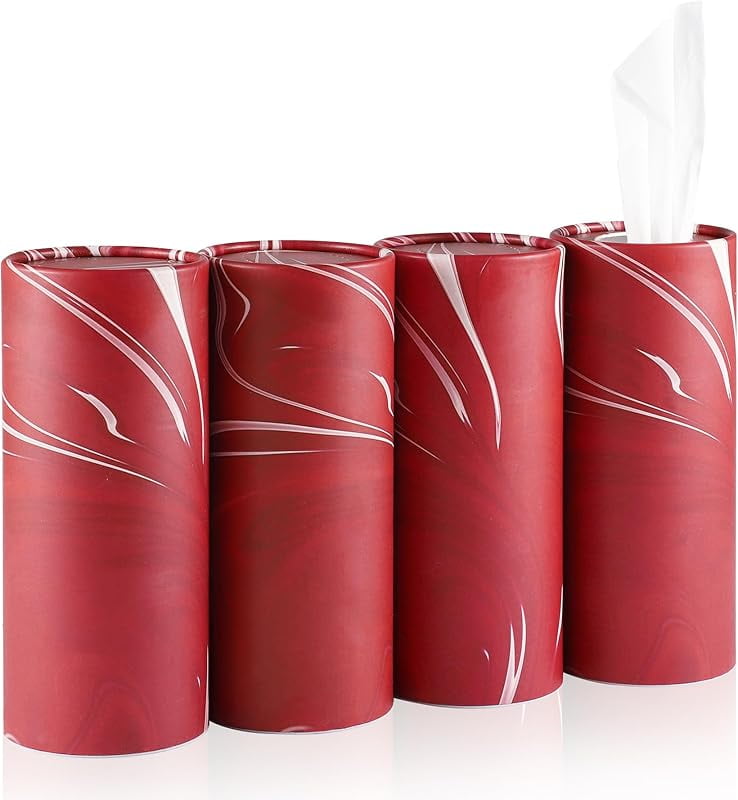 Car Tissue Holder, 4 Pack Car Cup Holder Facial Tissues with Travel ...