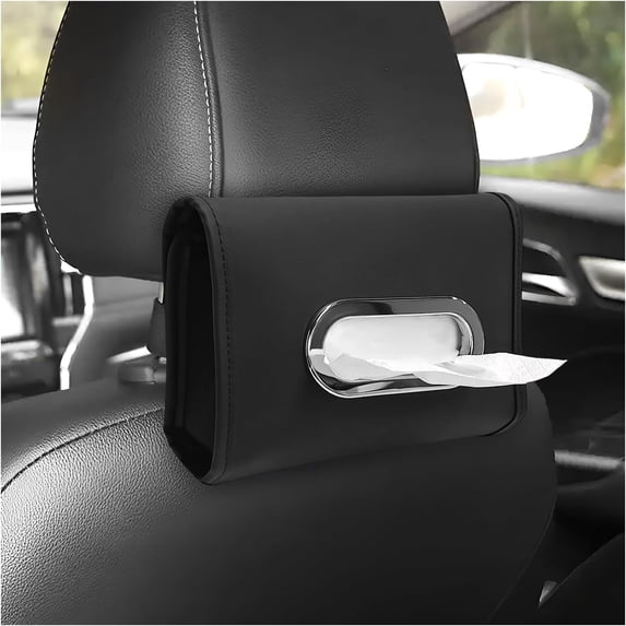 Car Tissue Holder, Premium Leather Rectangular Napkin Case Backseat ...
