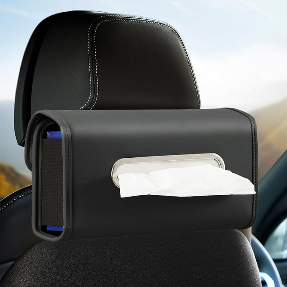 Car Tissue Holder, Tissue Box Cover Keep Car Tidy, Premium PU Leather ...