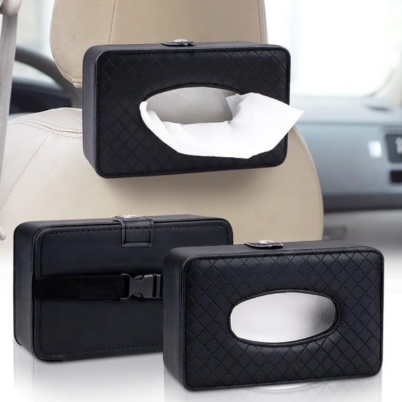 Car Tissue Holder, Tissues Box Cover for Car, Premium PU Leather ...