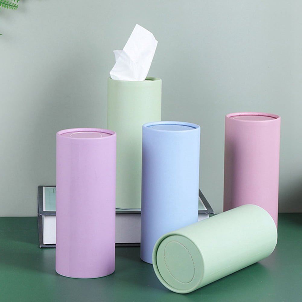 Car Tissue Holder with Facial Tissues Bulk - 4 Packs Cylinder Tissues ...