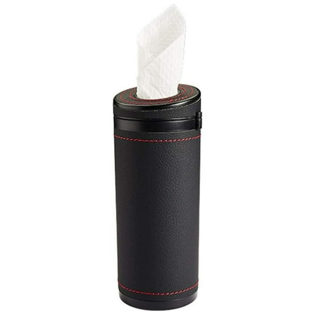 Car Tissue Holders, Car Cup Holder Tissues Tube PU Leather Cylinder ...