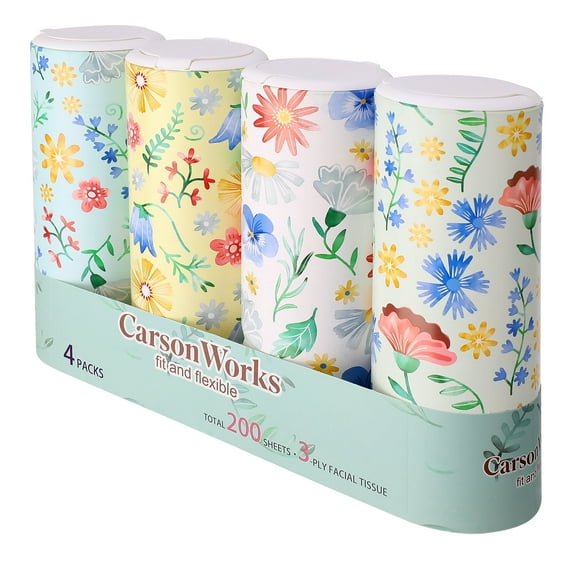 Car Tissues Cylinder 4 Packs Round Tissue Box Holder Perfect for Car ...