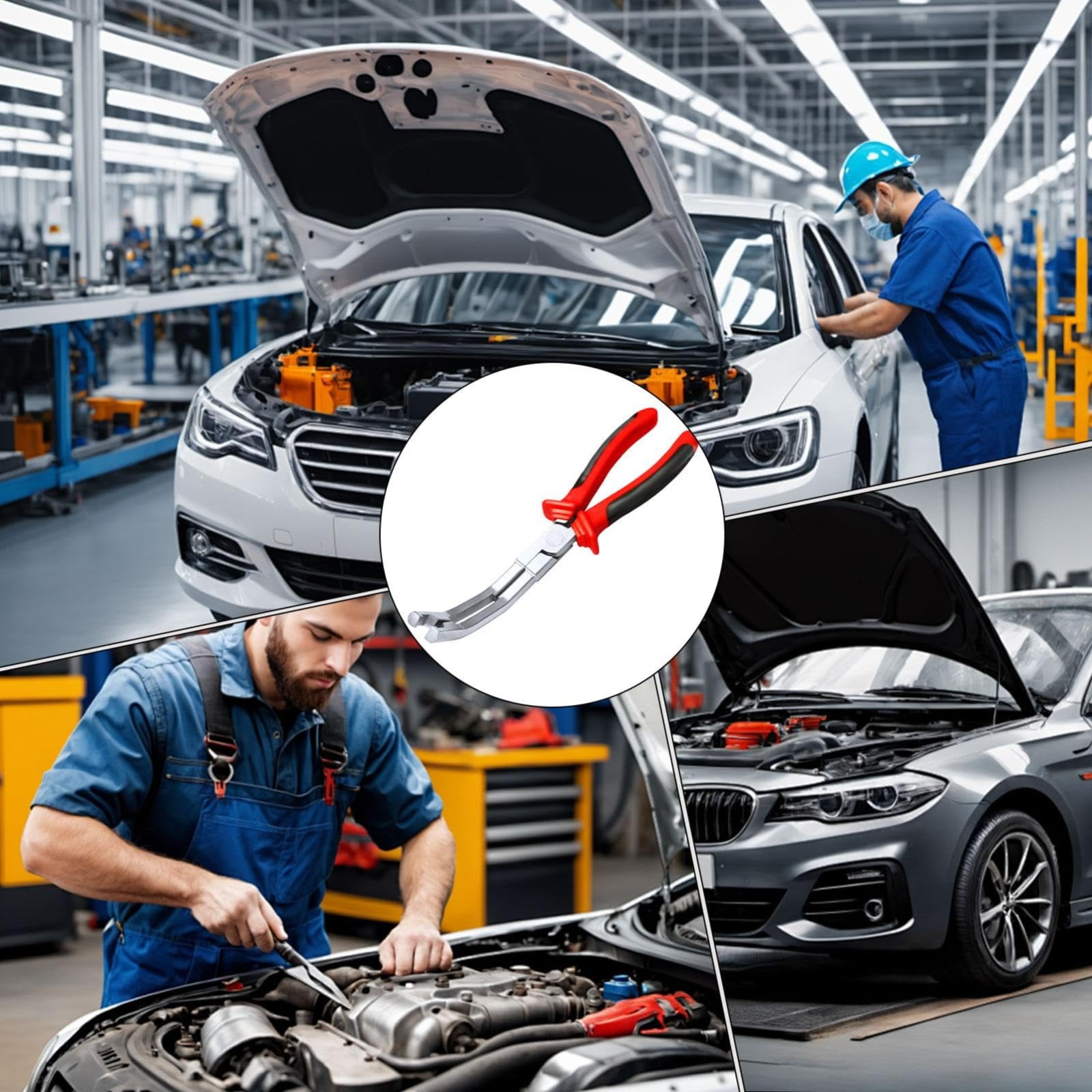 Car Tools - Plug Pliers for Auto Disassembly | Curved Jaw Forceps for ...