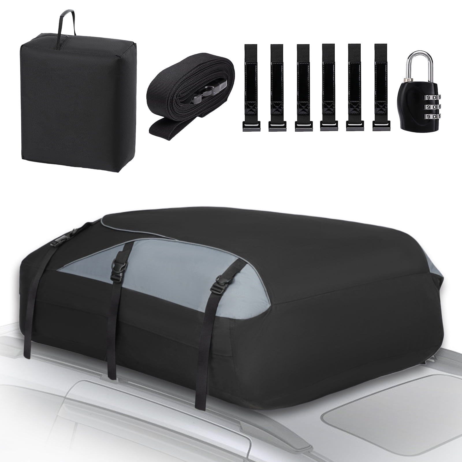 Car Roof Bag Rooftop Cargo Carrier, 21 Cubic Ft 1000D Waterproof ...