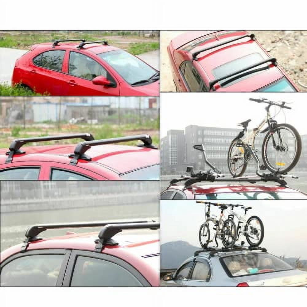 Car Top Roof Rack, Baggage Luggage Carrier Cross Bar Set, 2pcs Black ...