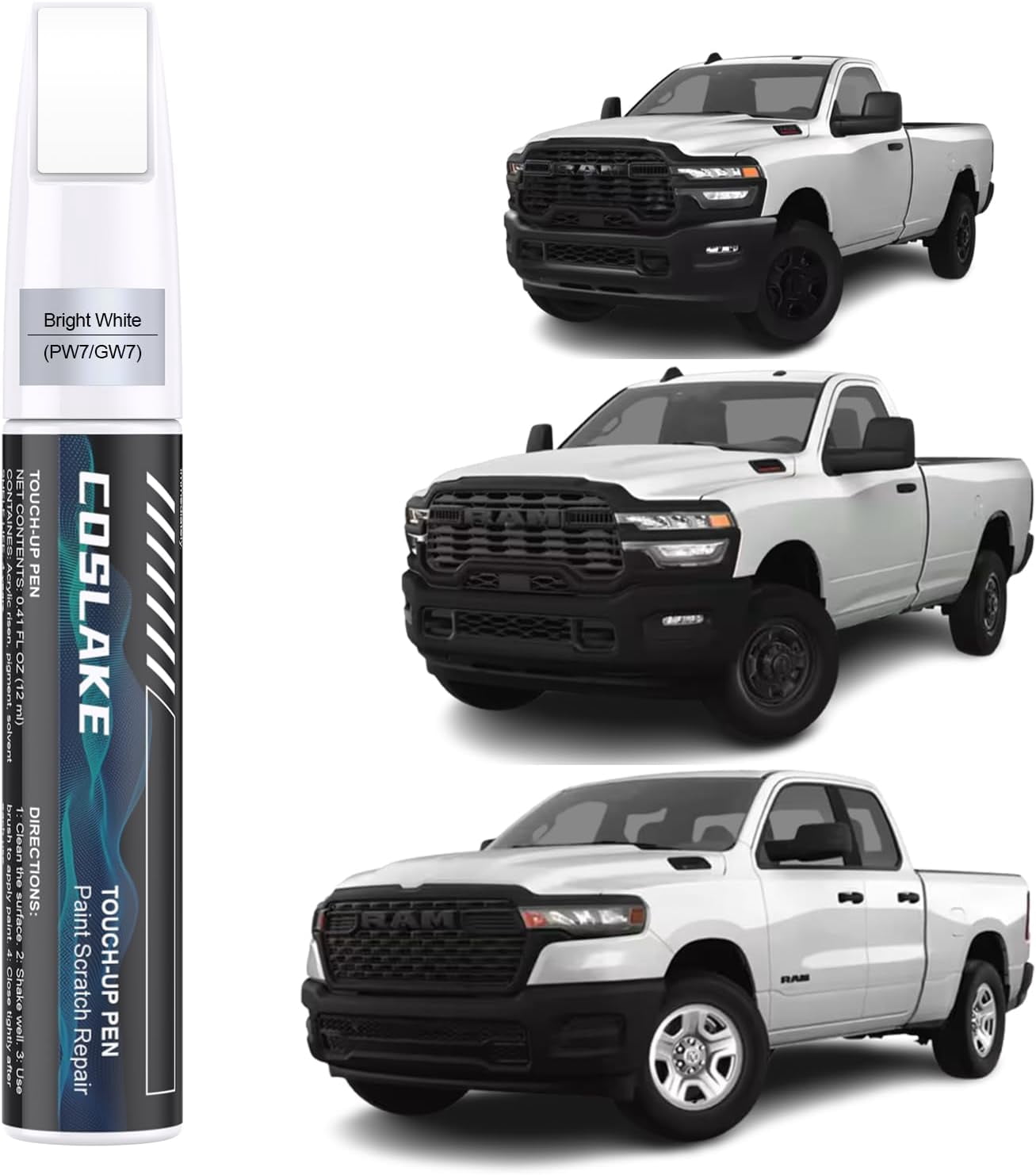 Car Touch Up Paint(Bright White(PW7/GW7)) for Dodge Ram, Car Paint ...