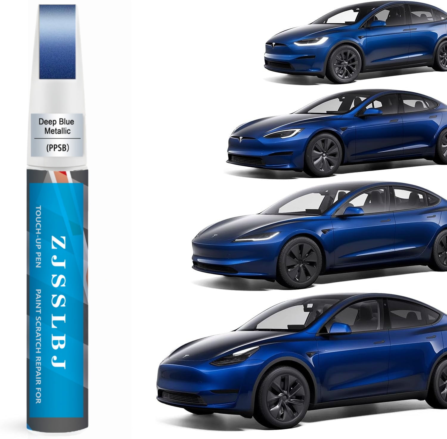 Car Touch Up Paint(Deep Blue Metallic(PPSB)) for Tesla Model Y/3/S/X, 2 ...