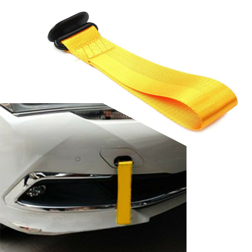 Car Tow Towing Strap Belt Rope Rally Hook Rear/Front Bumper Yellow ...