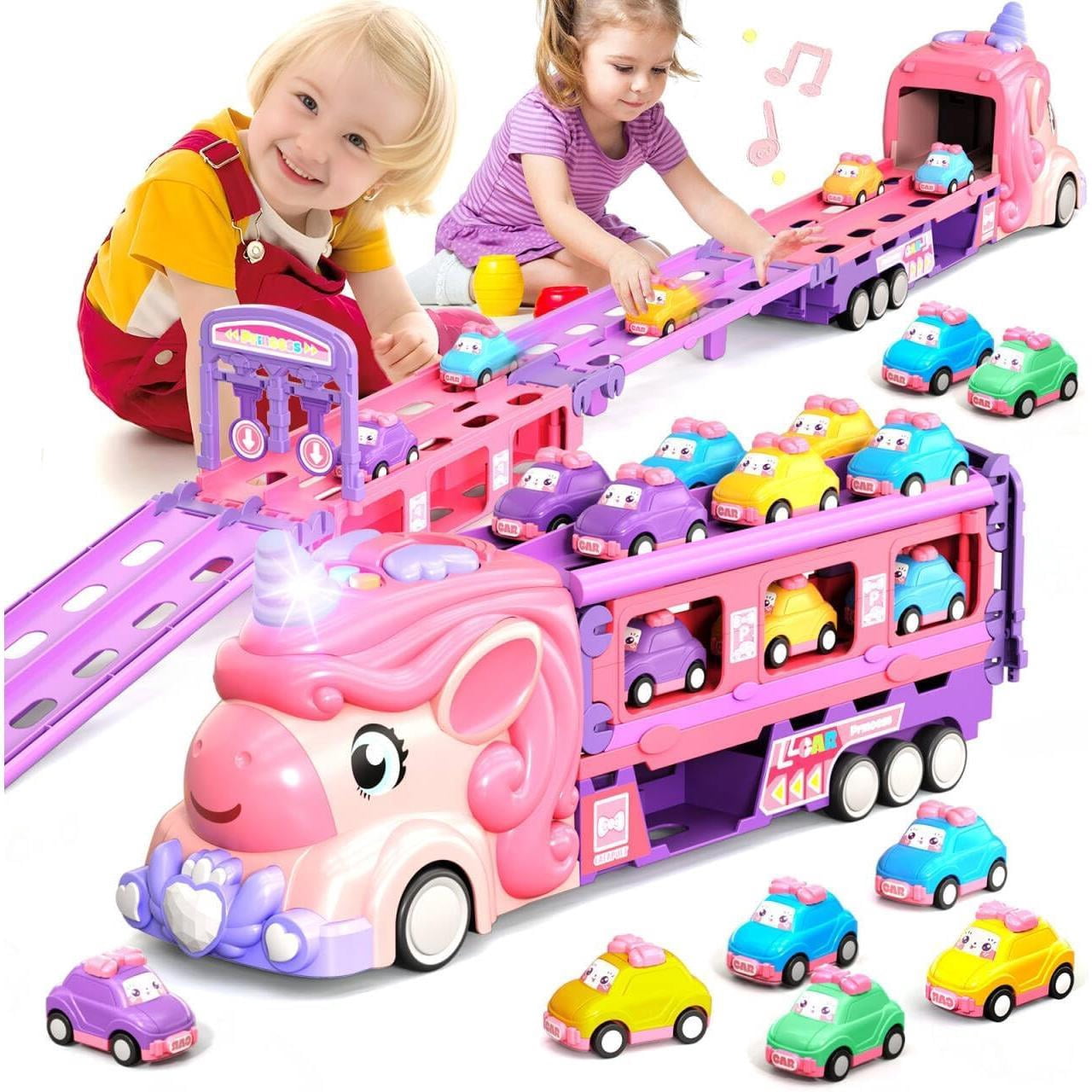 Car Toys for 2 3 4 5 6 7 Year Old Toddler Girl, Unicorn Toys Truck ...