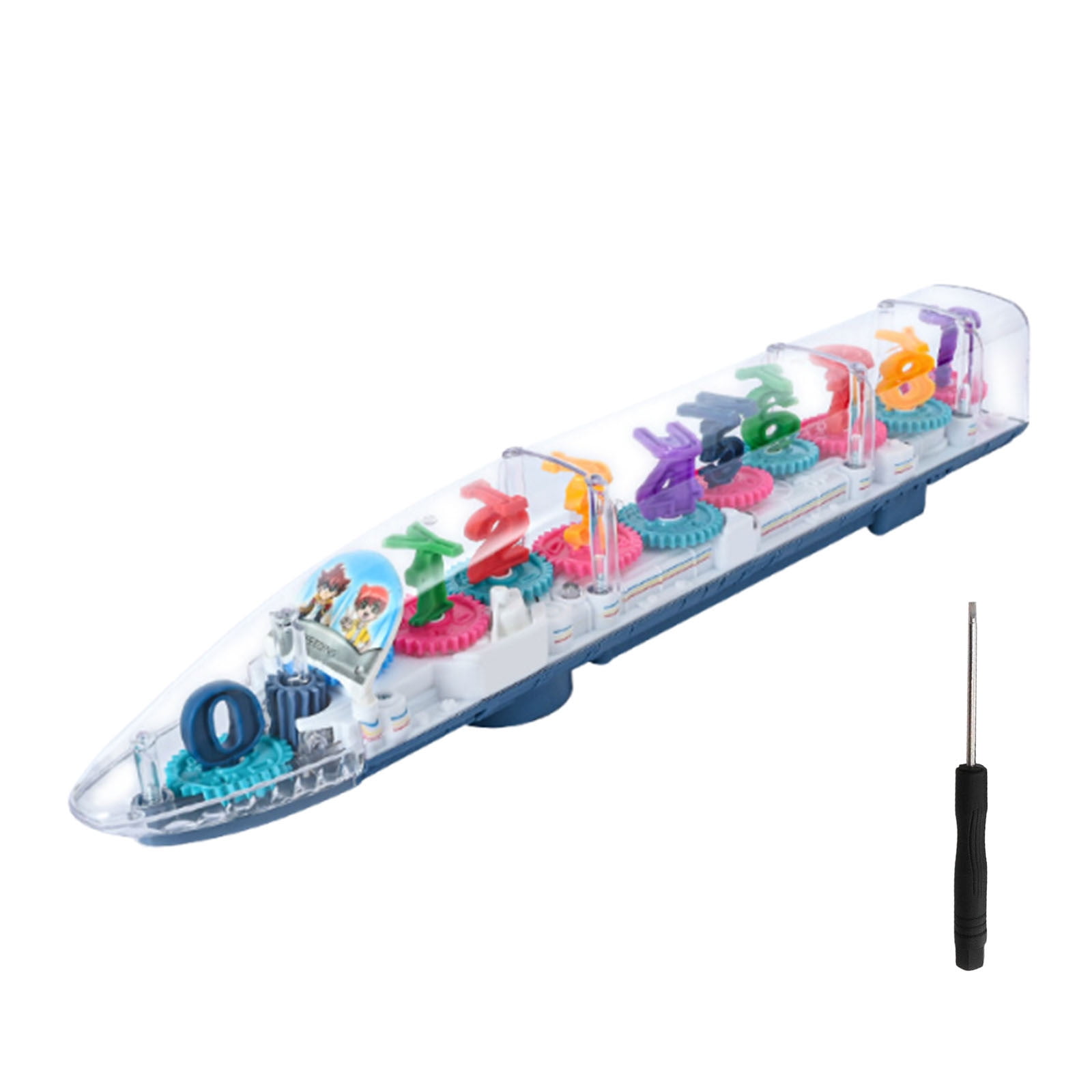 Car Toys, 3D Gear Train Toy, Light-up Transparent Gear Train Toy for ...