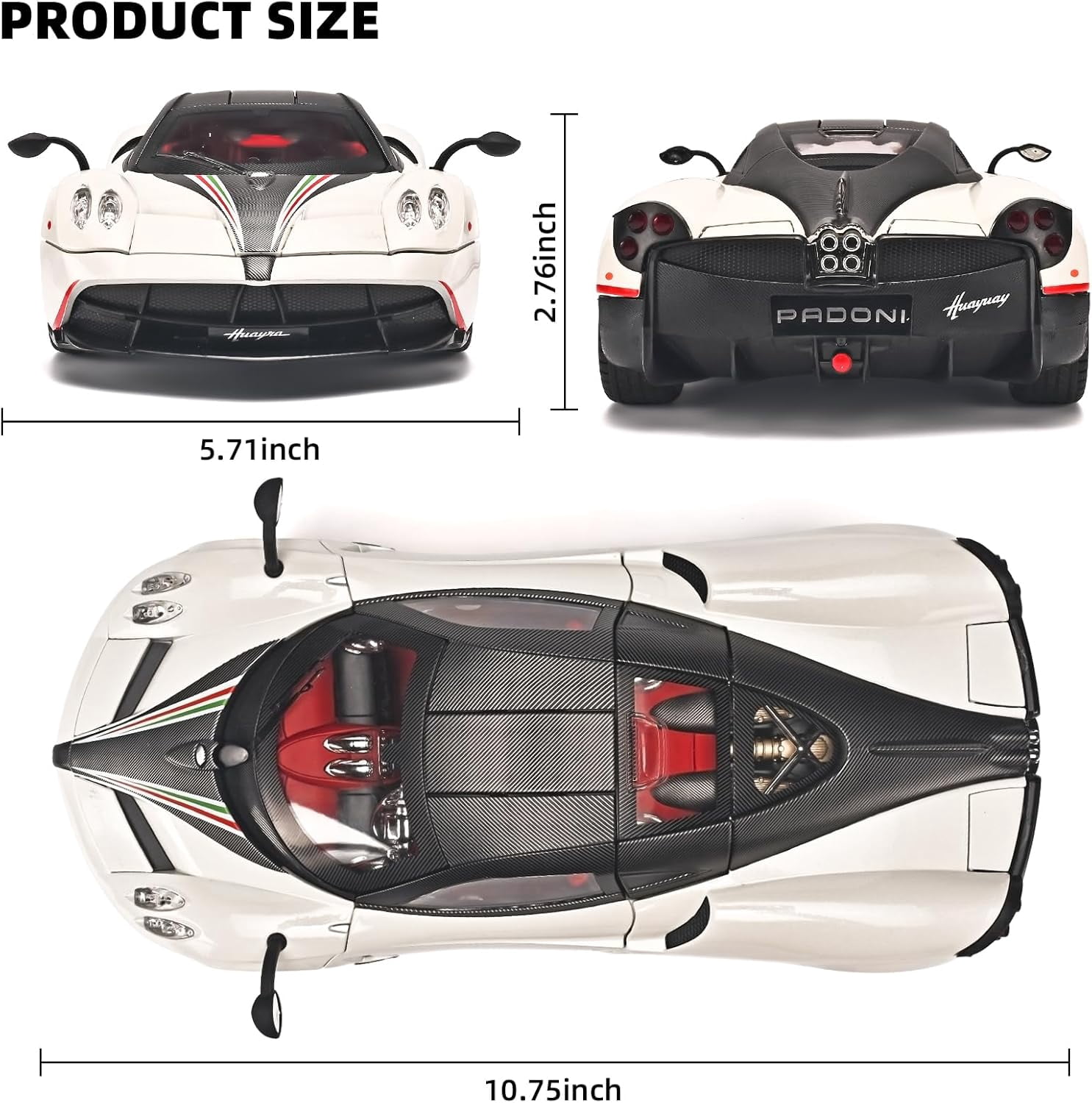 Car Toys for Boys 1 18 Scale Diecast Cars Compatible for Pagani Huayra ...