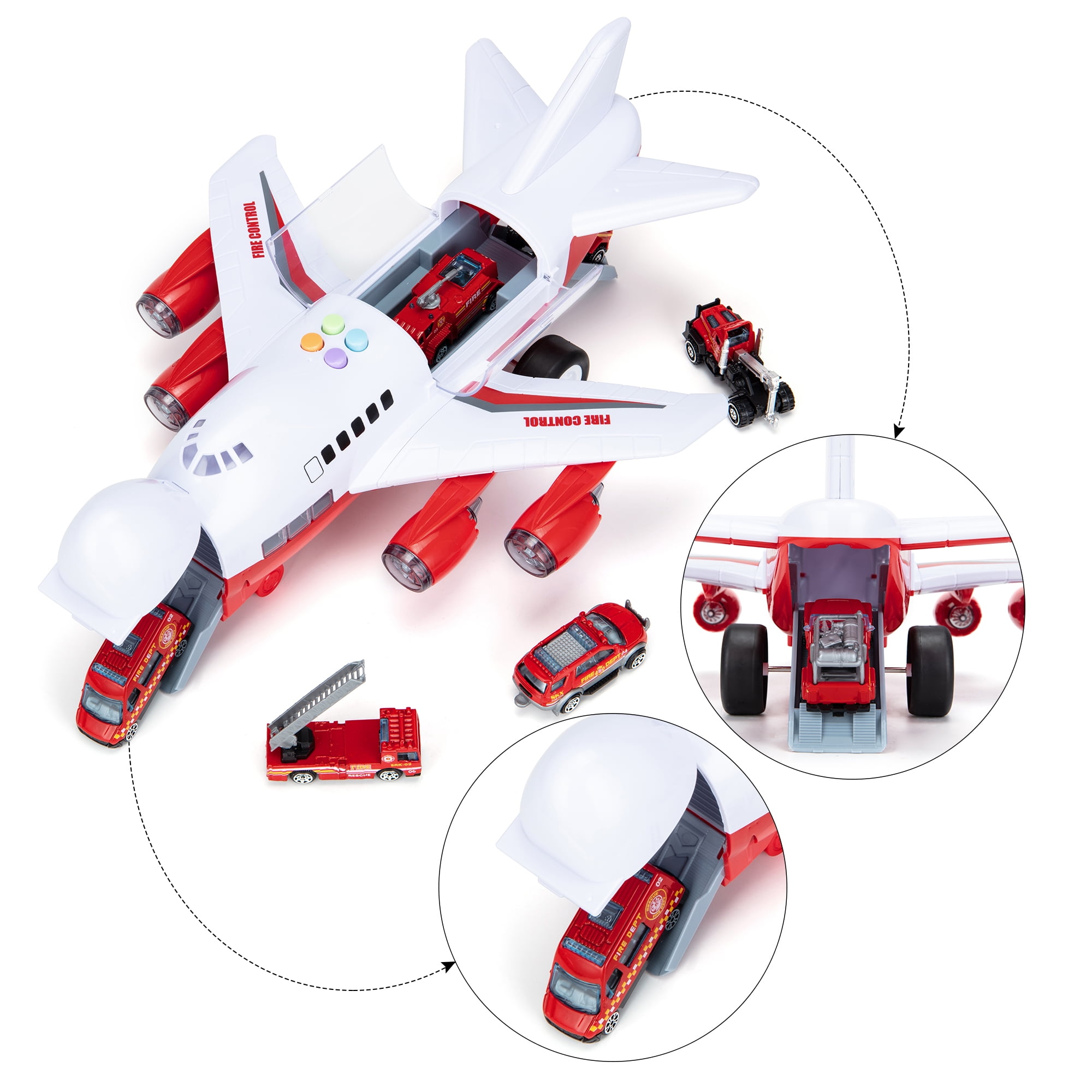 Car Toys Set with Transport Cargo Airplane, Educational Vehicles Car ...