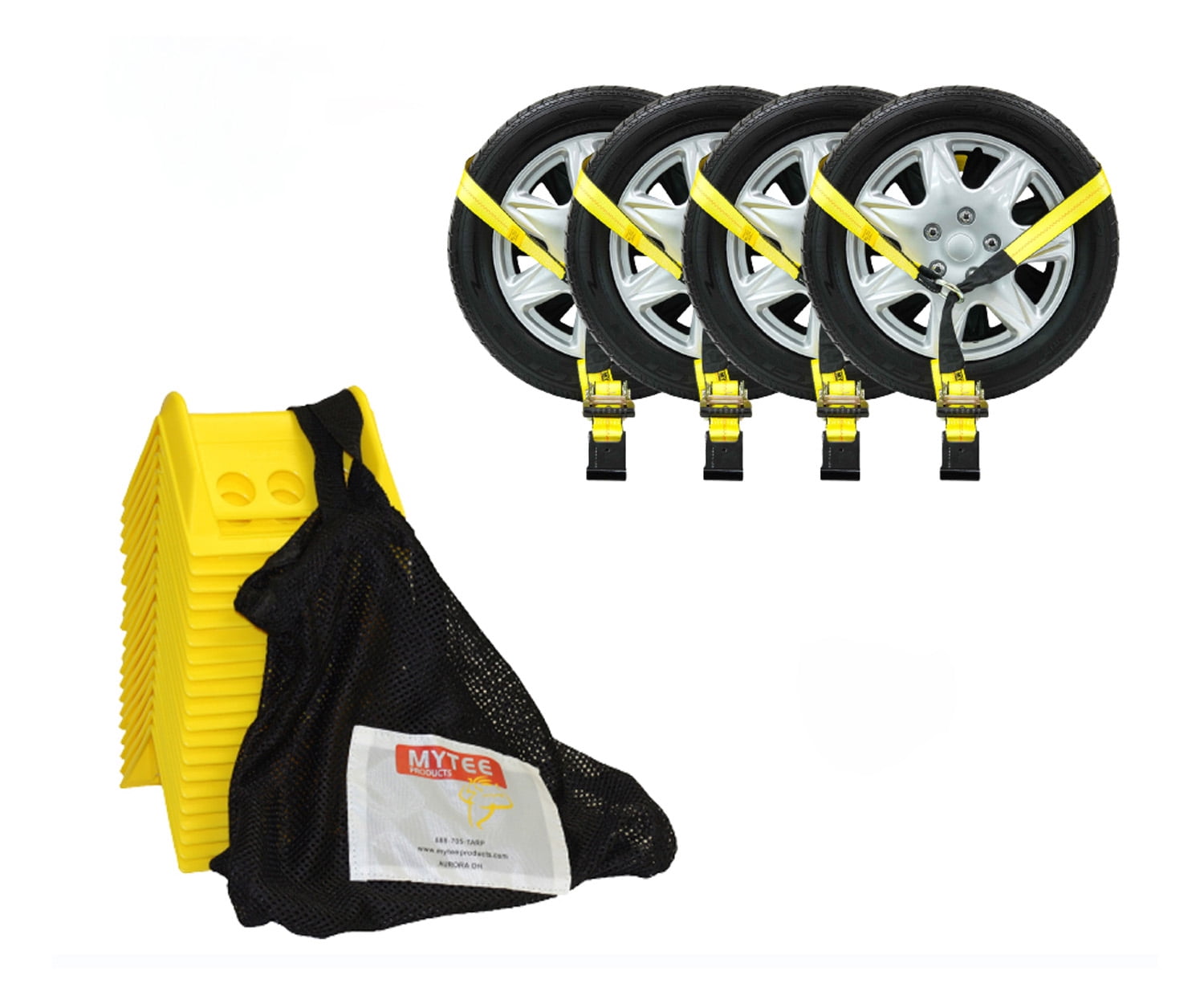 Car Trailer Tie Down Kit - 4 Pack 2" x 10' Lasso Ratchet Straps with ...