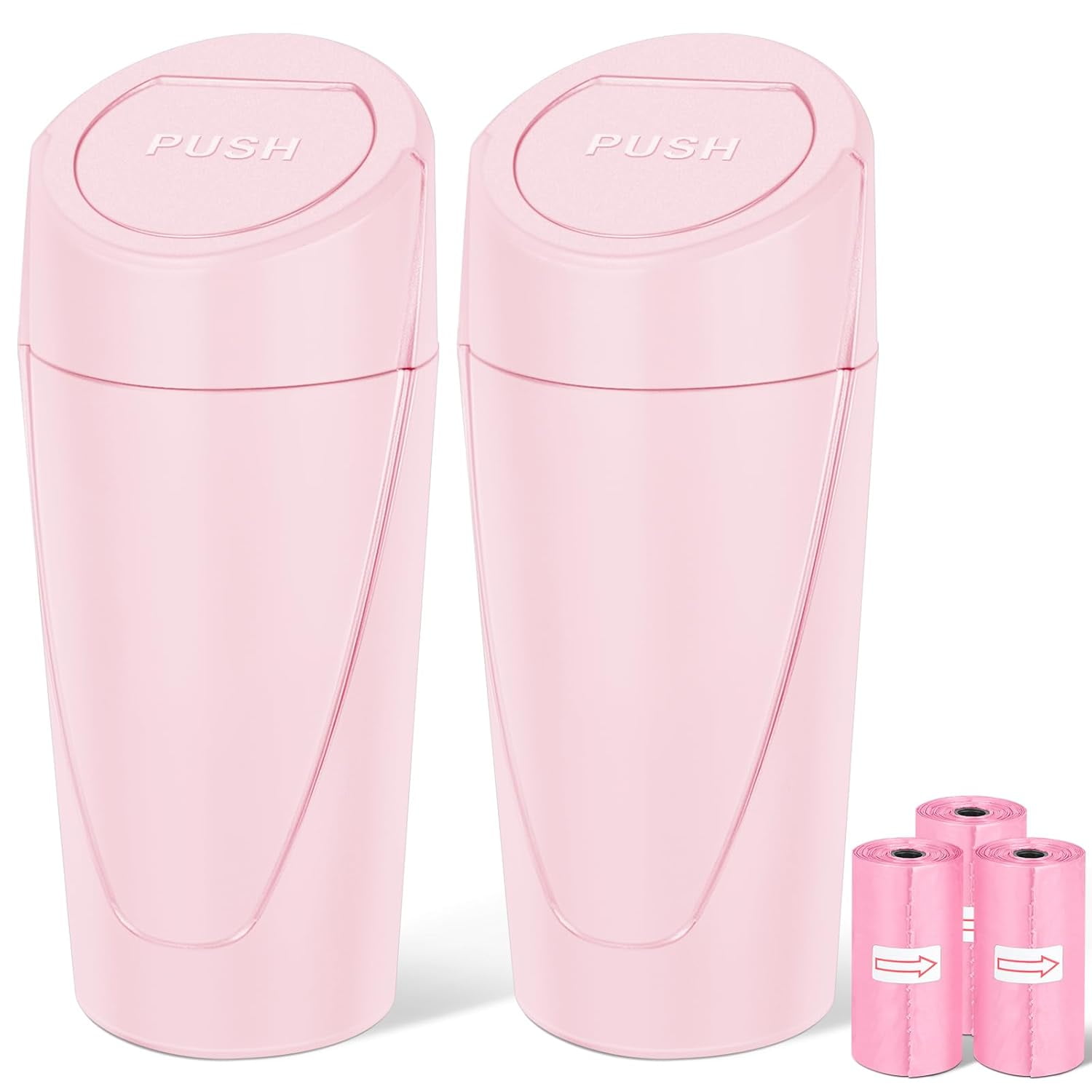 Car Trash Can, 2 Packs Mini Car Trash Bin with Lid, Leakproof Cup ...
