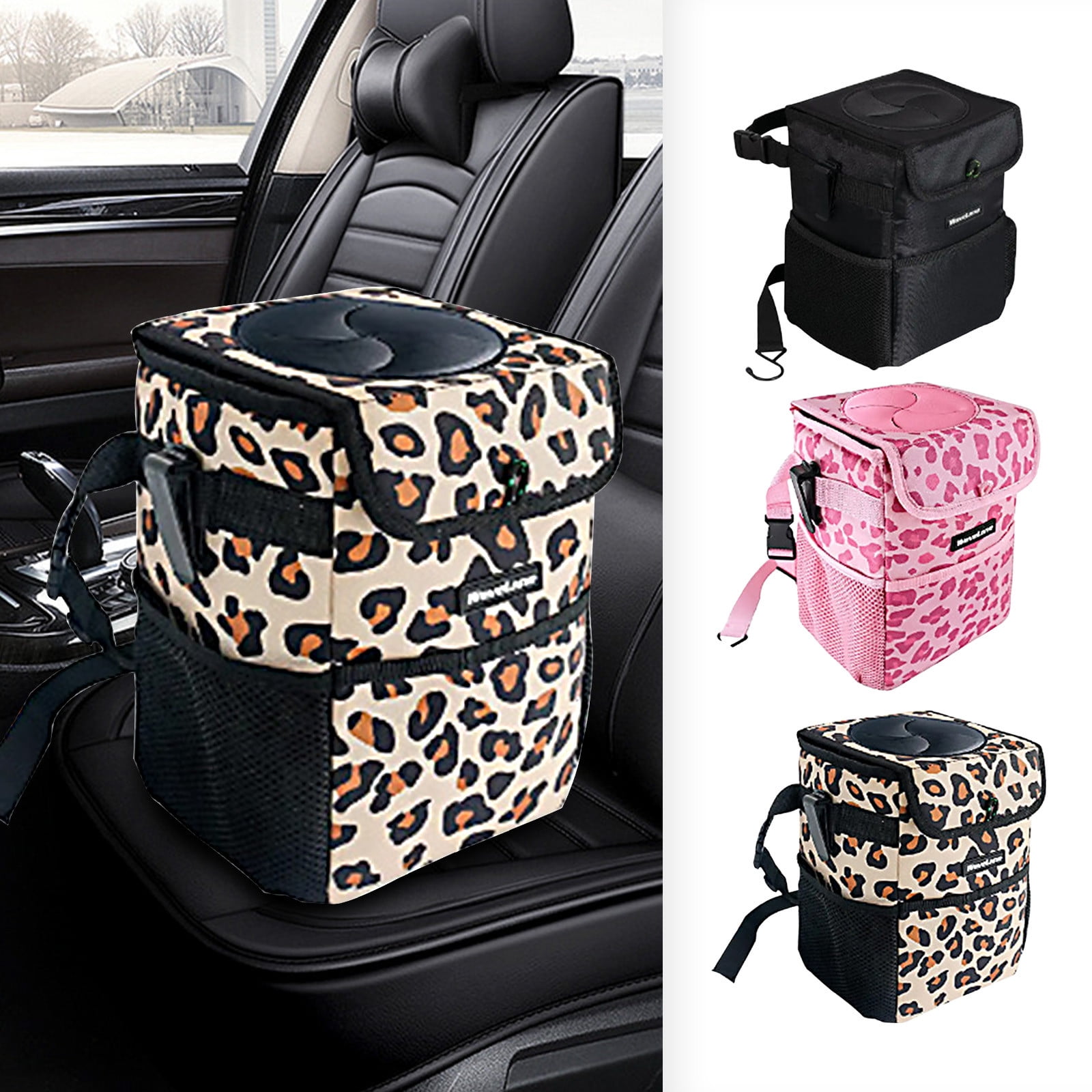 Car Trash Can under $5! Xqxayjr Car Trash Can with Lid, Hanging Back ...