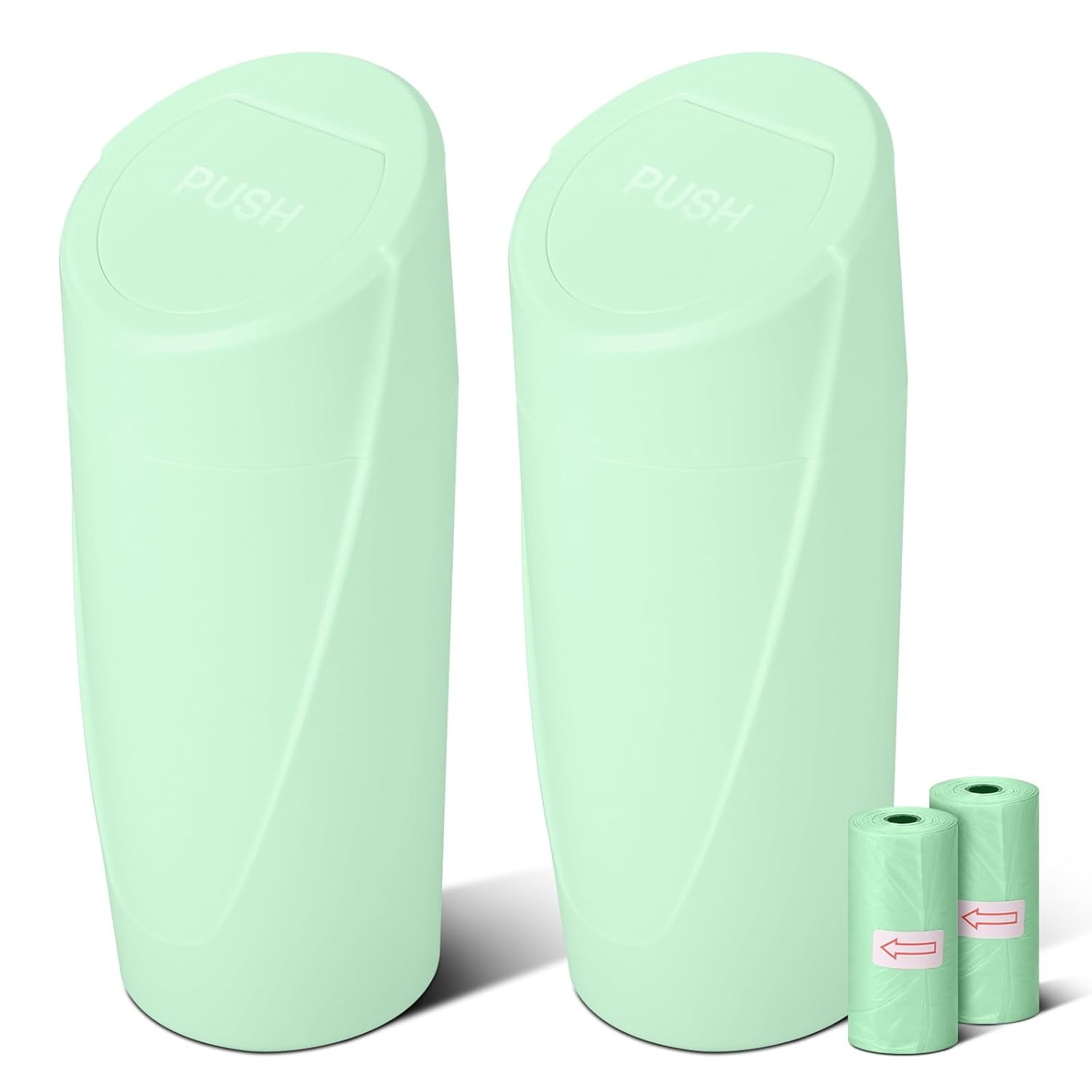 Car Trash Can Bin with Lid - 2 Packs Car Garbage Can Cup Holder - Green ...