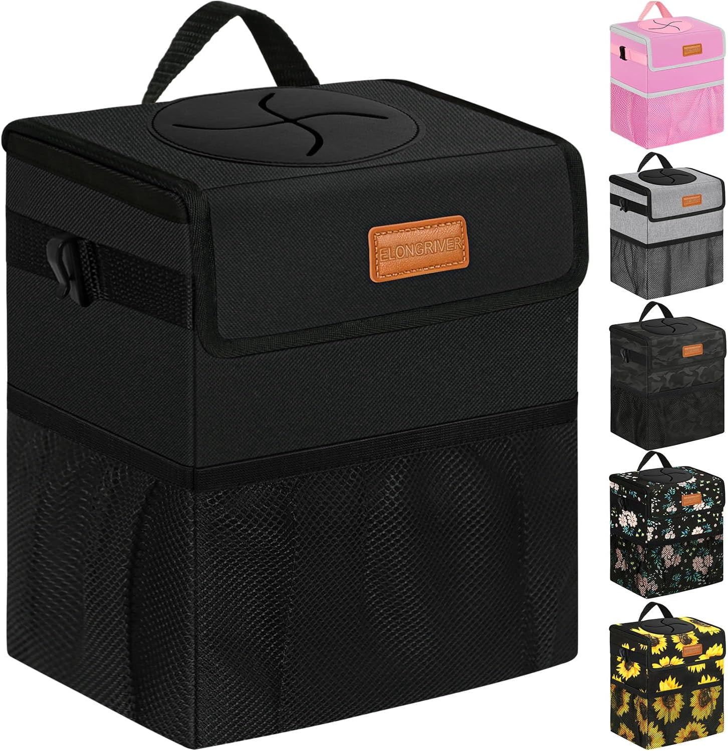 Car Trash Can Bin for Back Seat Leak Proof, Cute Car Trash Bag Hanging ...