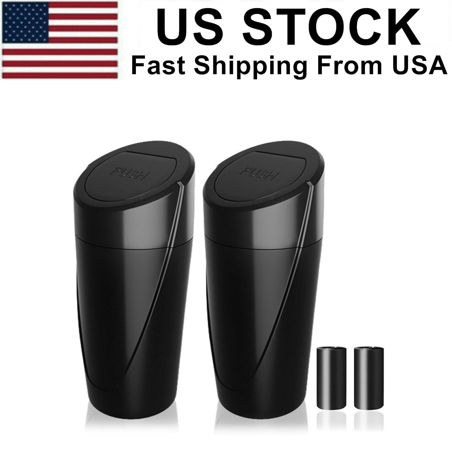 Car Trash Can Bin with Lid 2 Packs Car Garbage Can Cup Holder Garbage ...