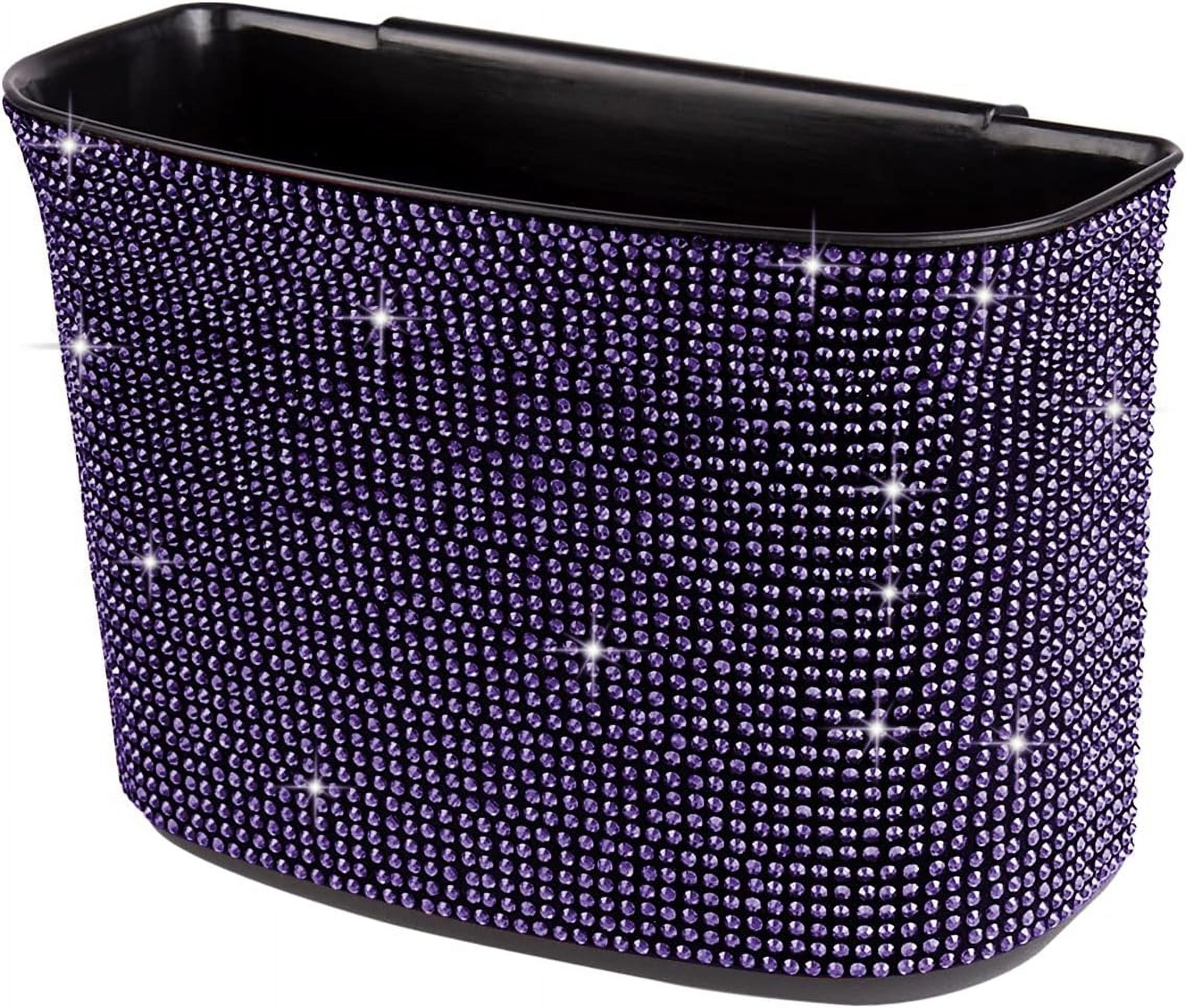 Car Trash Can Bling Crystal Auto Storage Pockets,100% Leak Proof Car ...