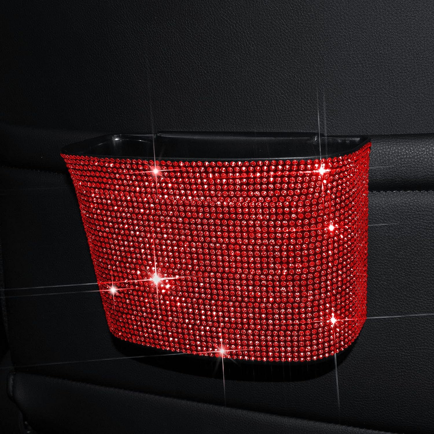 Car Trash Can, Hanging Trash Bin, Leakproof Garbage Organizer, Bling ...