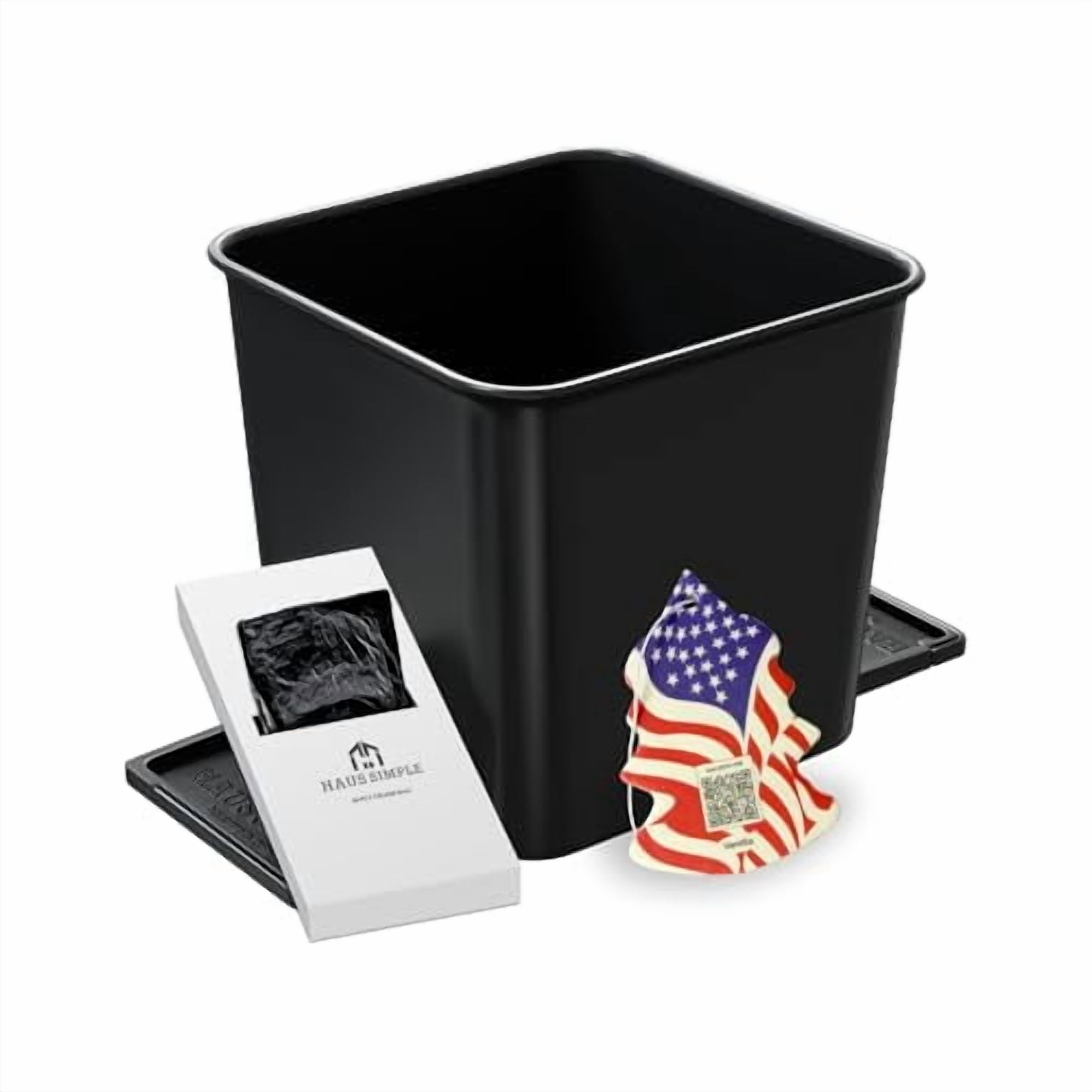 Car Trash Can Leakproof Compact Garbage Bin w/Stability Flap, Anti-Slip ...