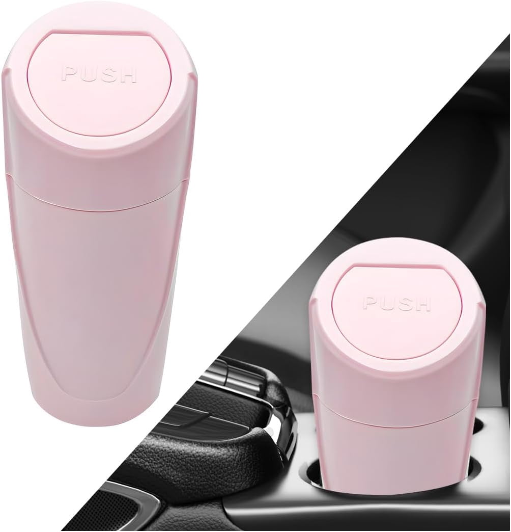 Car Trash Can with Lid, Mini Car Garbage Bin Leakproof Cup Holder Trash ...