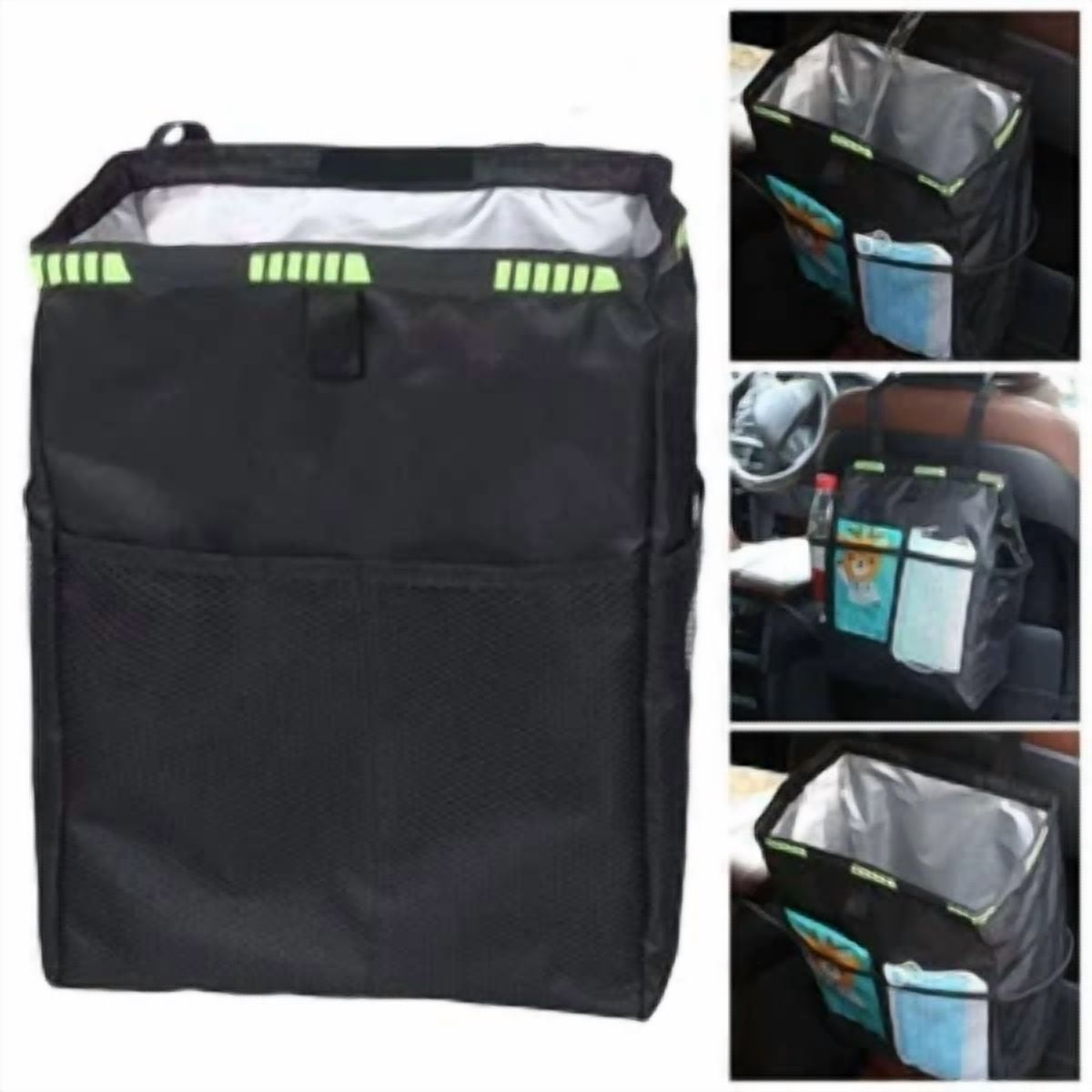Car Trash Can Litter Bin Garbage Bag Waste Storage Organizer Pocket ...