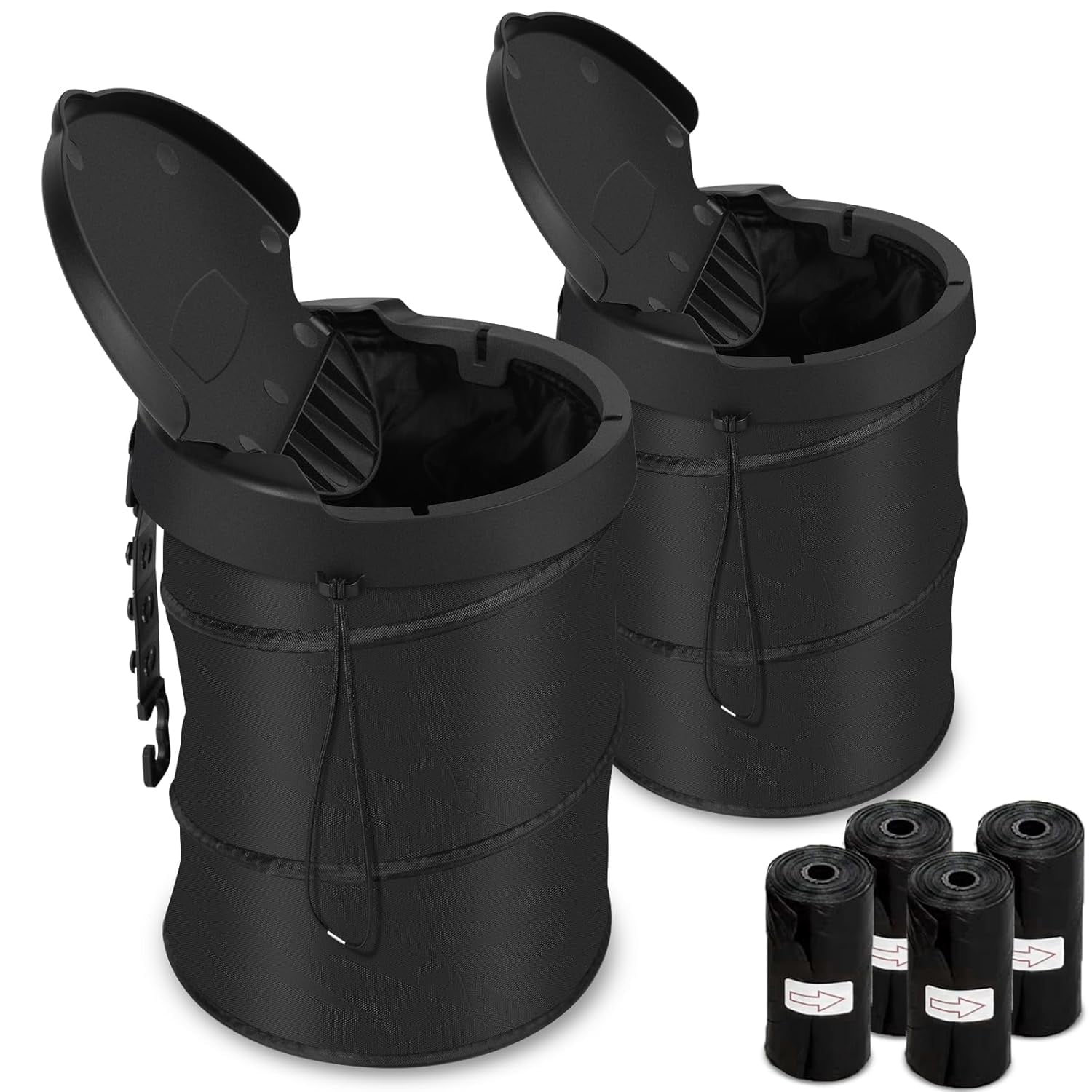 Car Trash Can, Pop up Collapsible Bin with Lid, Small Car Garbage Can ...