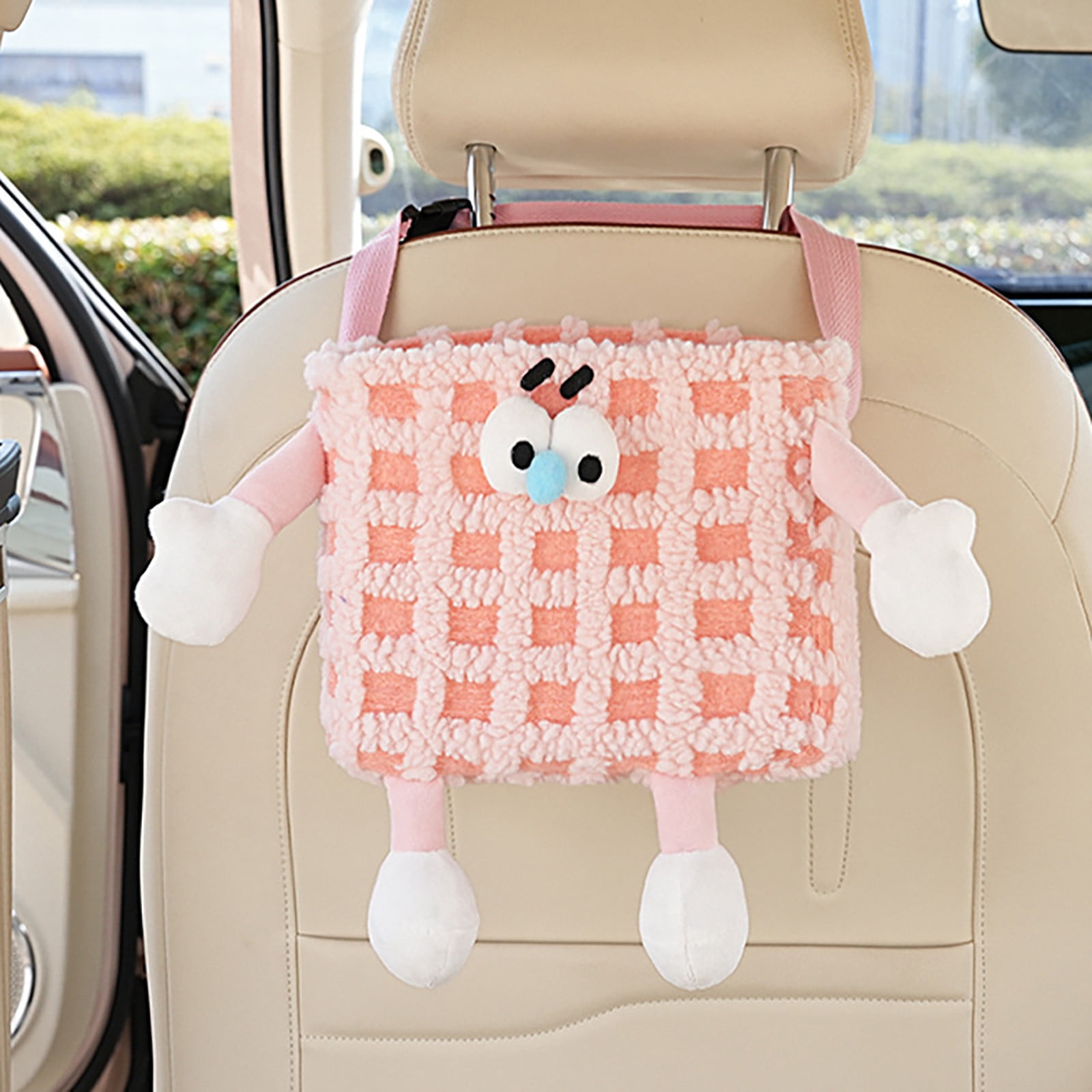 Car Trash Can and Storage Bucket, Cute Hanging Car Organizer for Back ...