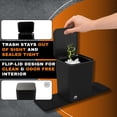 Car Trash Can With Lid 0.8 Gallon Medium Garbage Bin Stability Base ...
