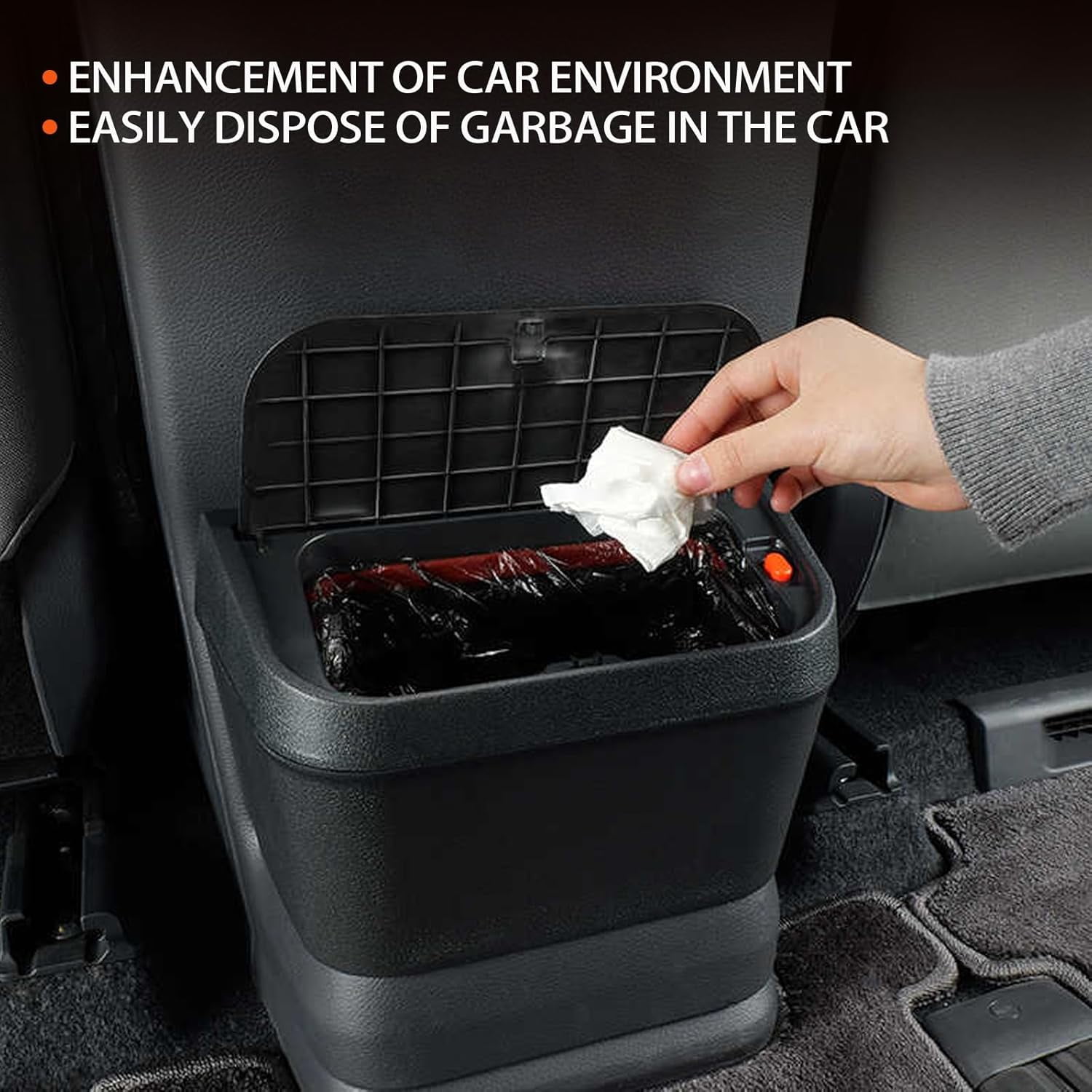 Car Trash Can for Toyota Sienna 2021-2025 Waterproof Motion Sensor Cup ...