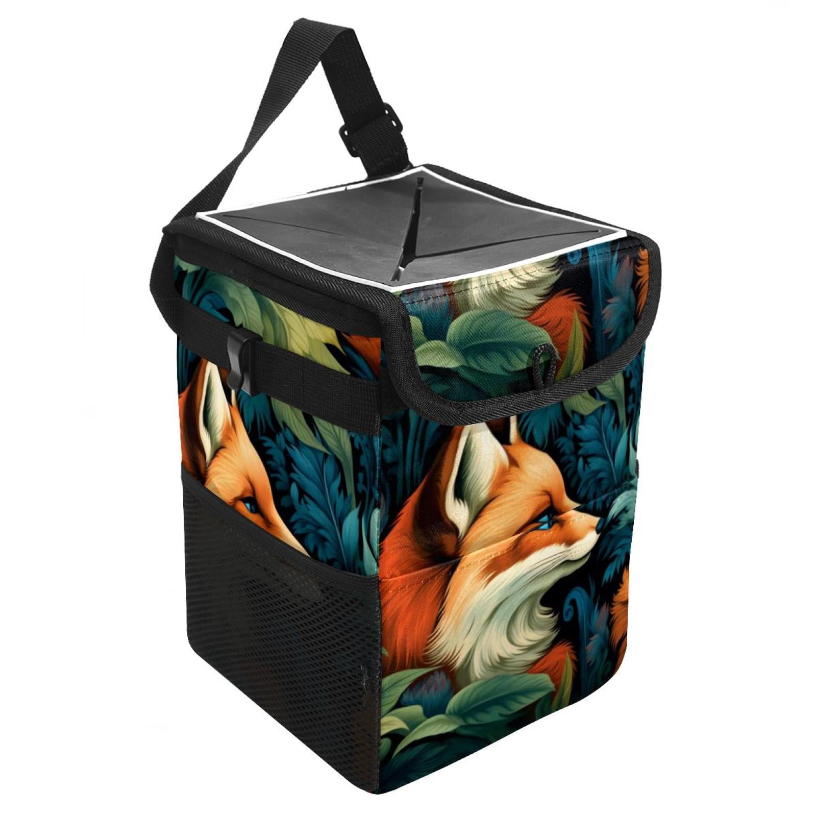 Car Trash Can with Lid, Hanging Vehicle Organizer with Pockets ...