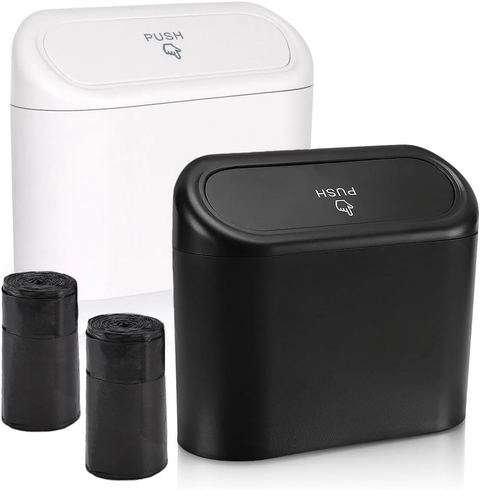 Car Trash Can with Lid, Mini Auto Dustbin Garbage Organizer with 30 Pcs ...