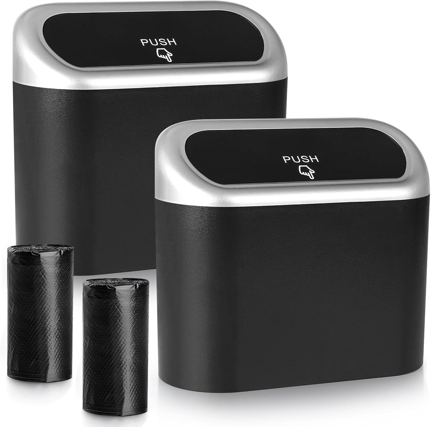 Car Trash Can with Lid, Mini Auto Dustbin Garbage Organizer with 30 Pcs ...