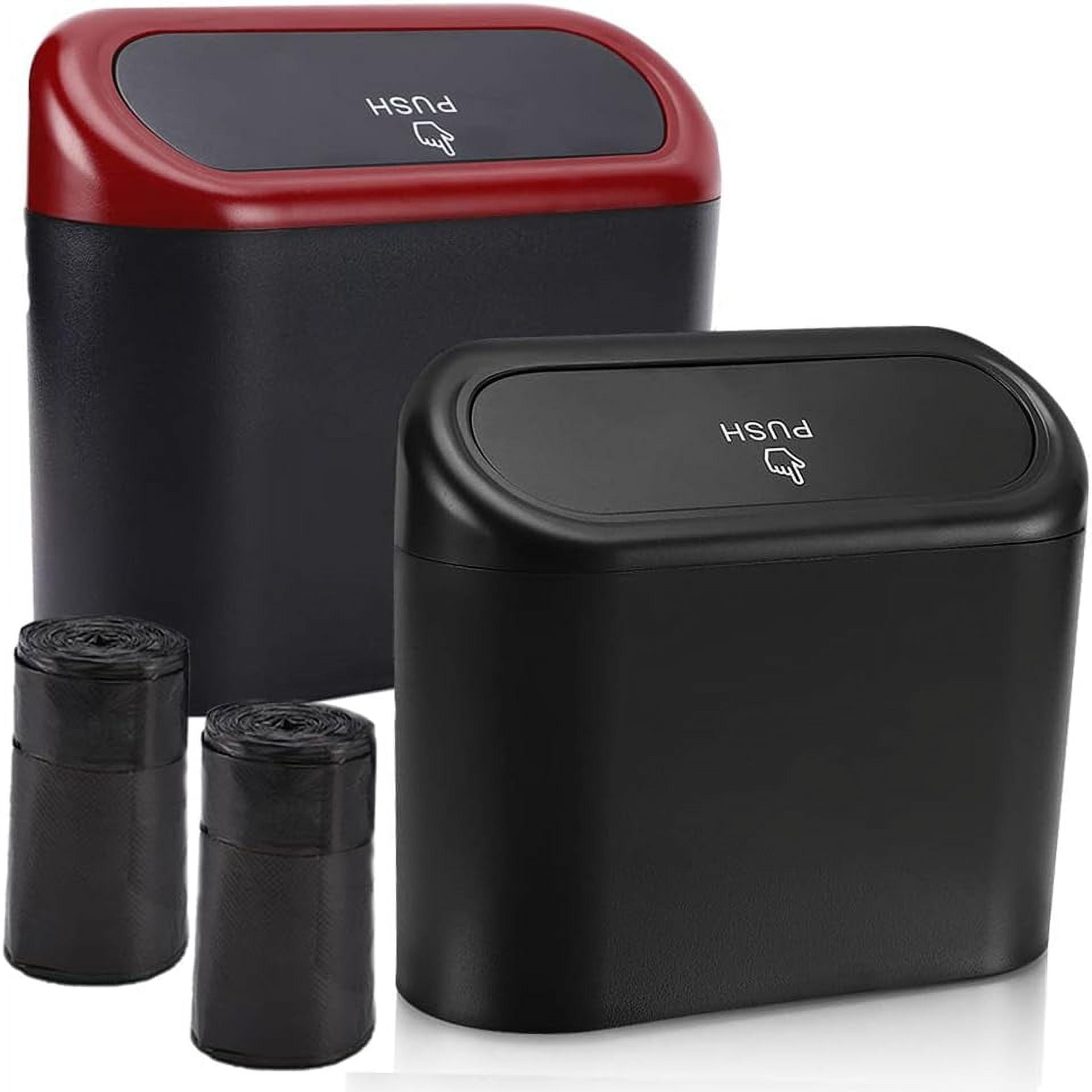 Car Trash Can with Lid, Mini Auto Dustbin Garbage Organizer with 30 Pcs ...