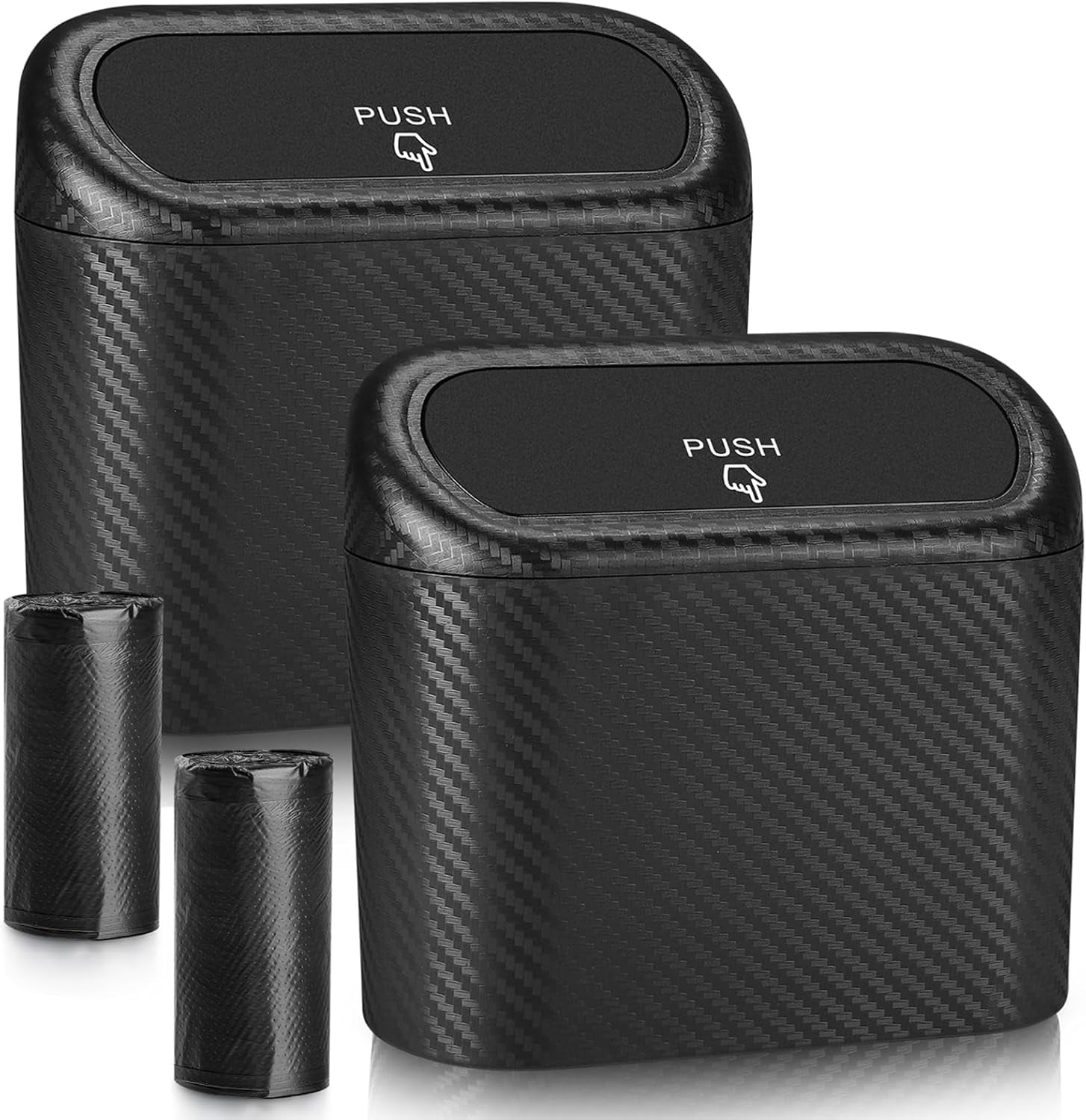 Car Trash Can with Lid, Mini Auto Dustbin Garbage Organizer with 30 Pcs ...