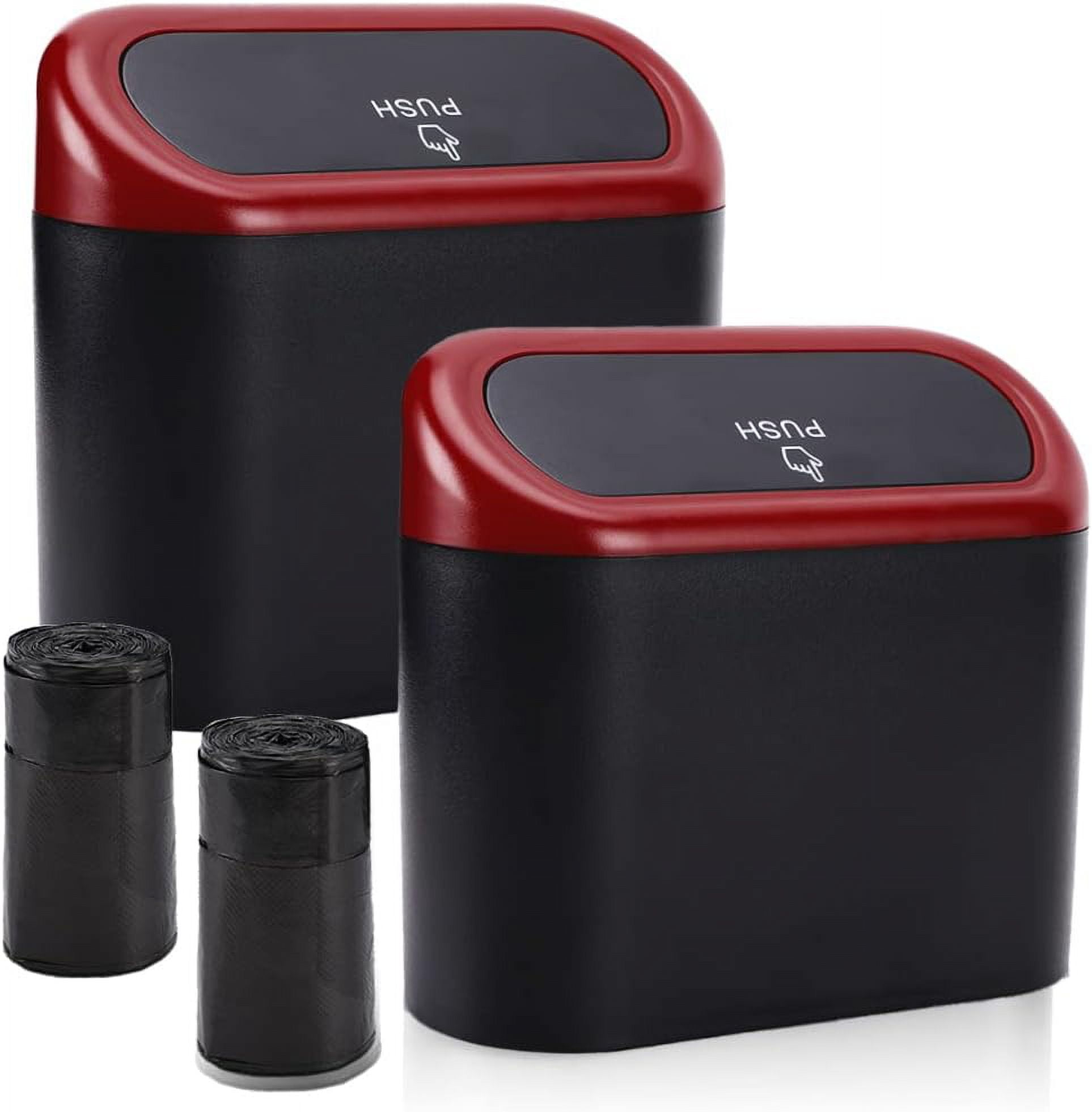Car Trash Can with Lid, Mini Auto Dustbin Garbage Organizer with 30 Pcs ...