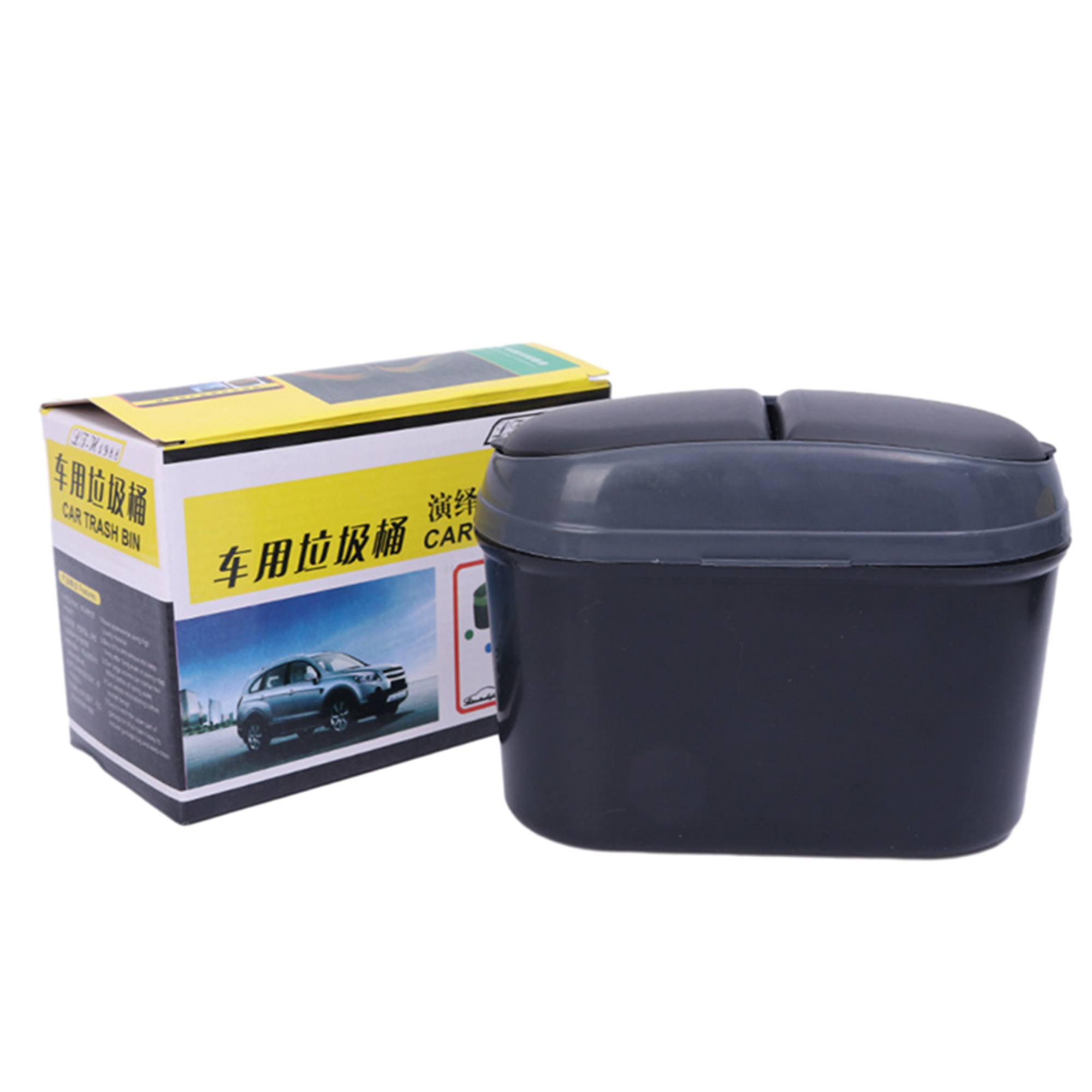 Car Trash Can with Lid - Car Trash Bag Hanging with Storage Pockets ...