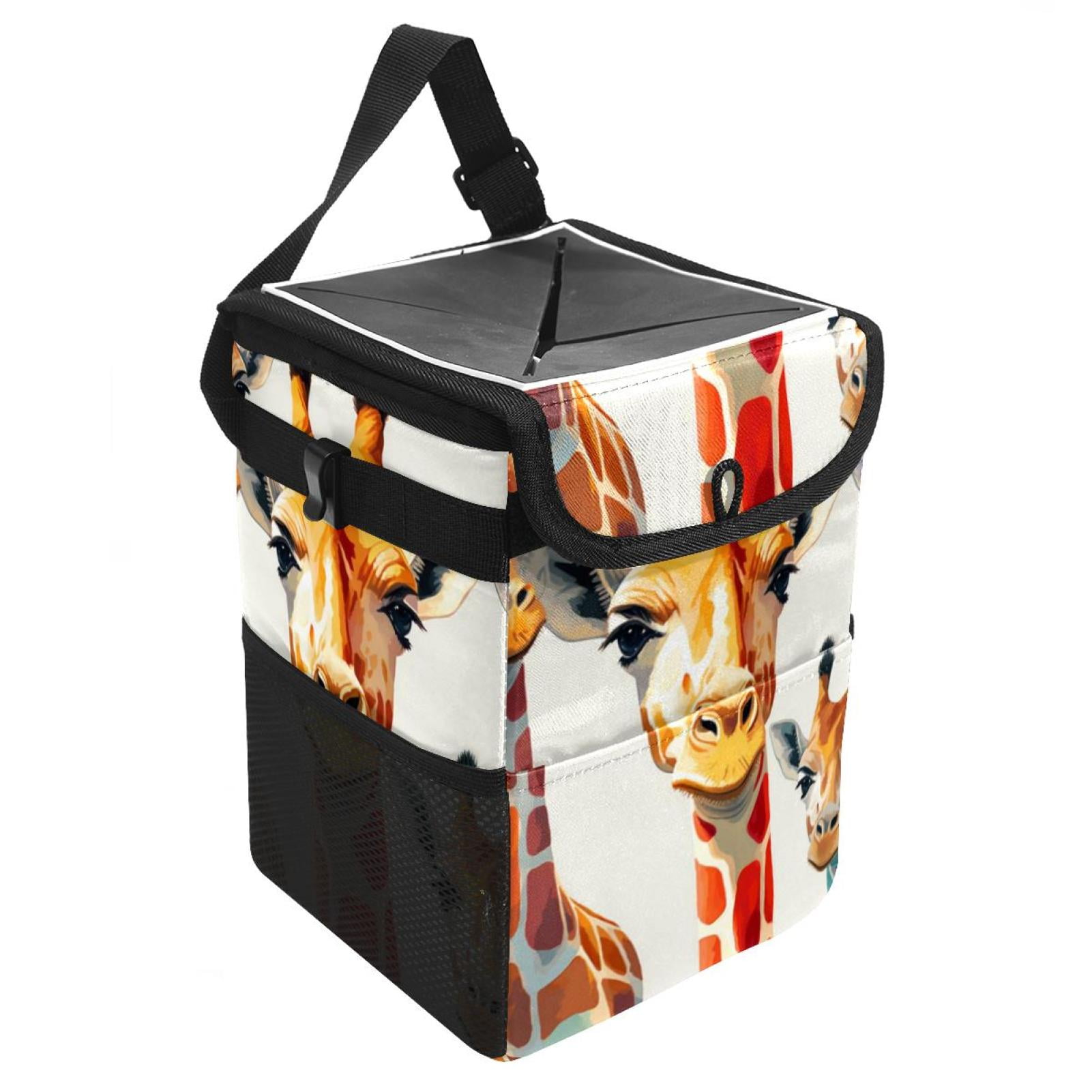 Car Trash Container with Cover, Hanging Vehicle Organizer with Storage ...